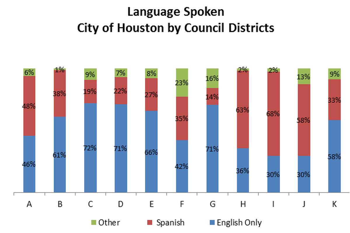 What language do Houstonians speak at home?