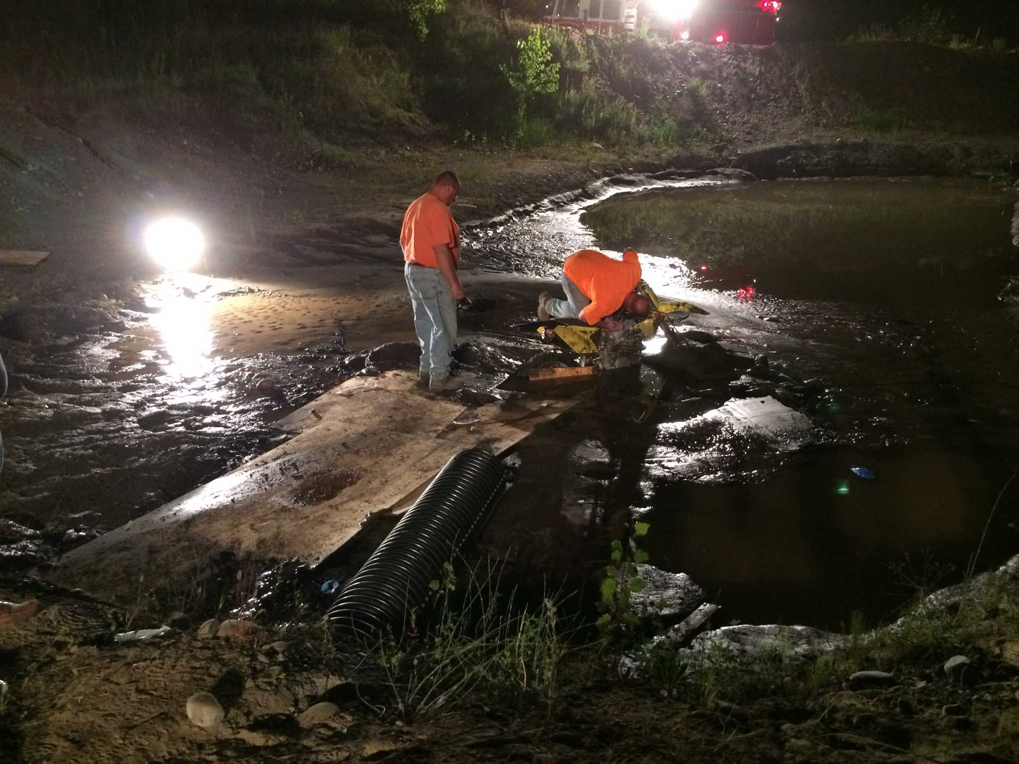 Biker stuck in mud pit for 4 hours