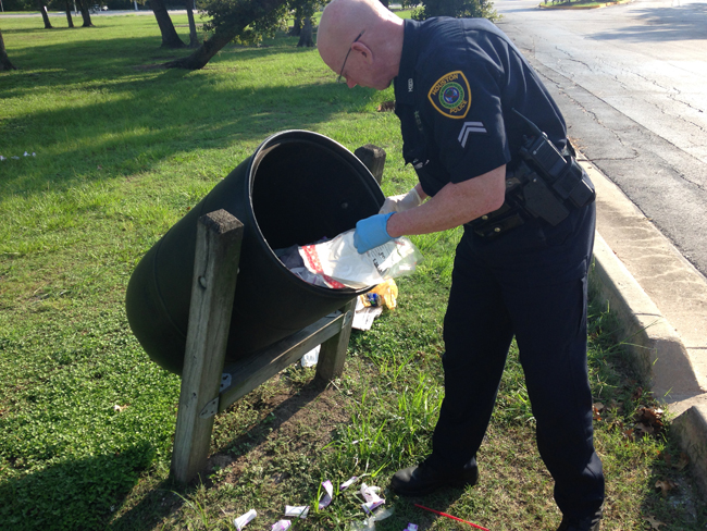 Trash bin discovery hints at armored car robbery