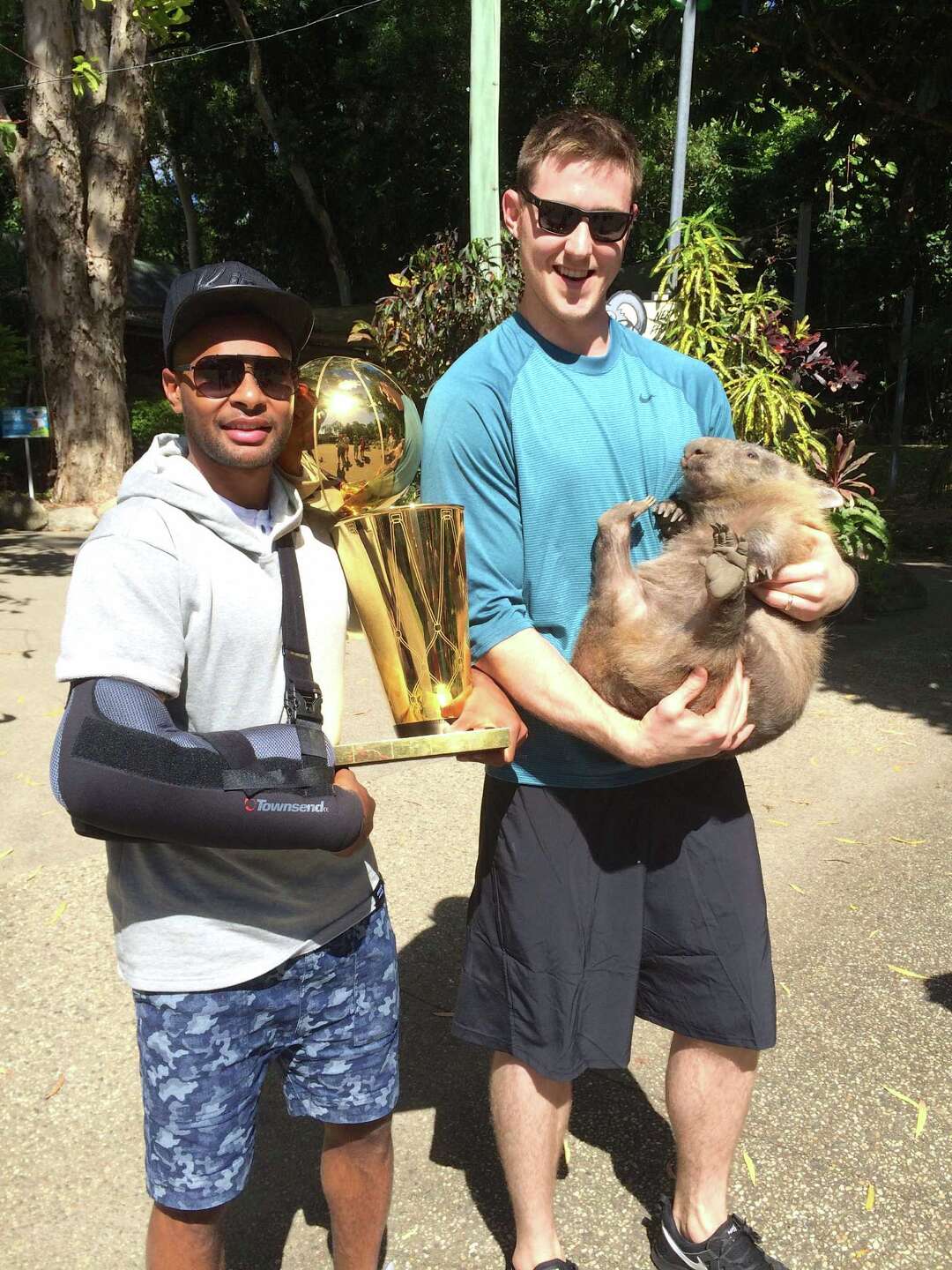 Spurs take a world of selfies on tour with championship trophy