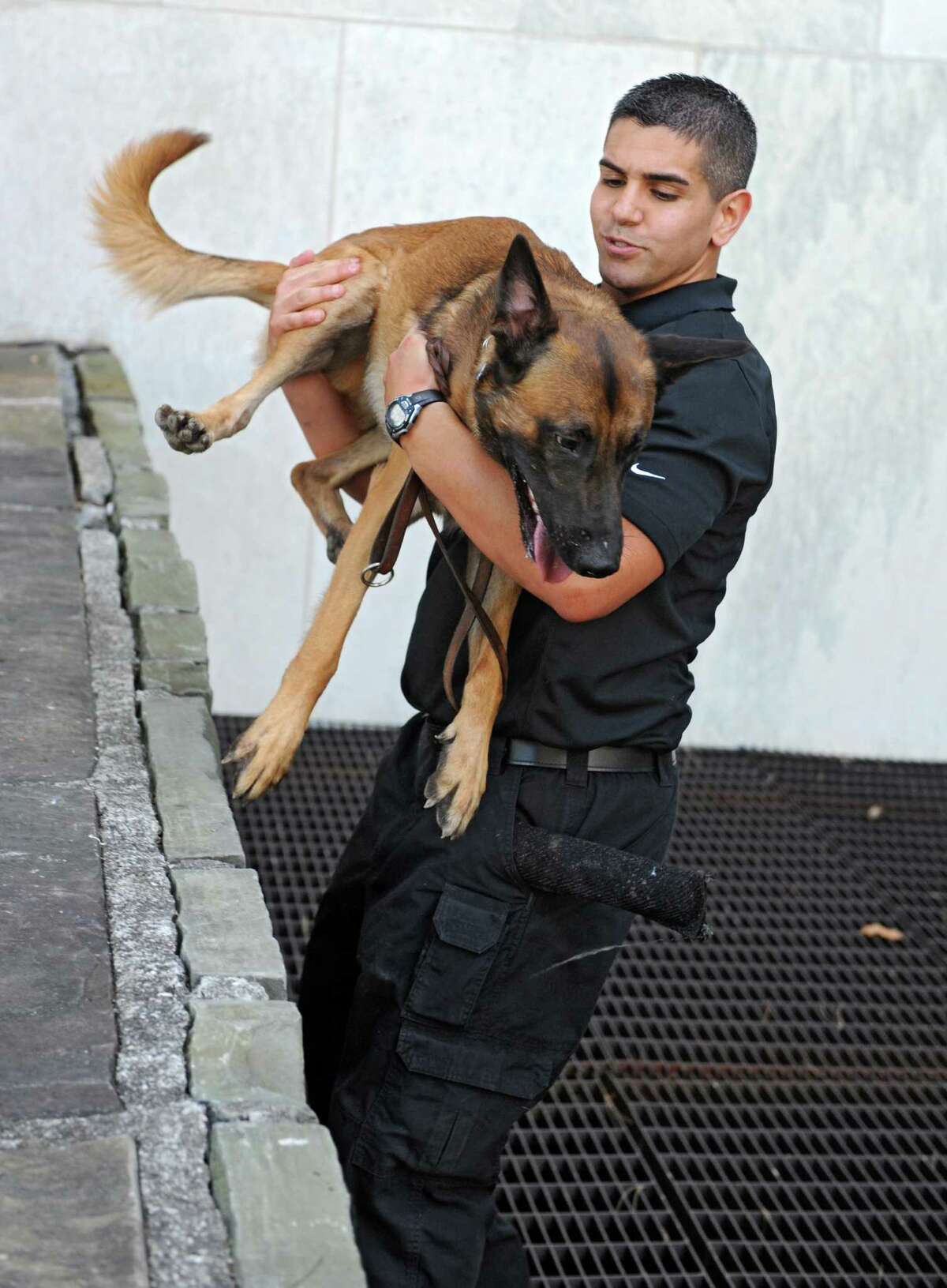 Photos, video: Troopers, dogs train at Empire State Plaza