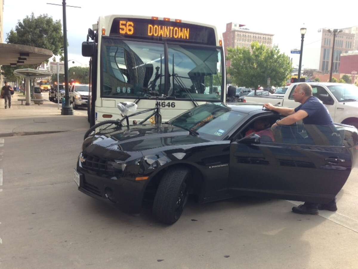 Metro bus crash in downtown Houston