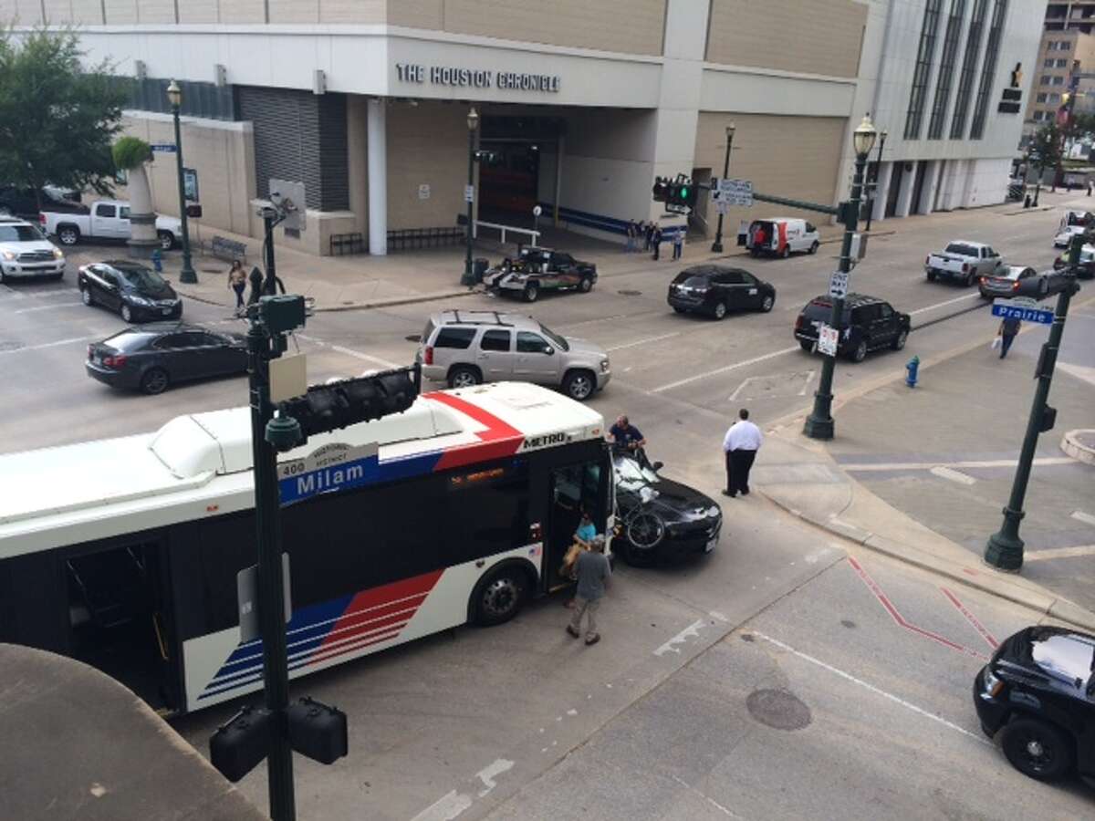 Metro bus crash in downtown Houston