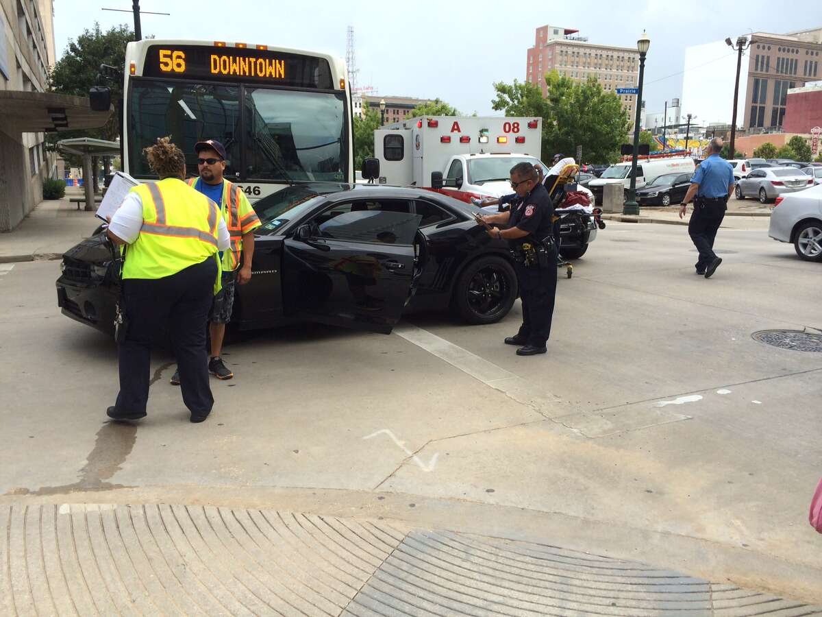 Metro bus crash in downtown Houston