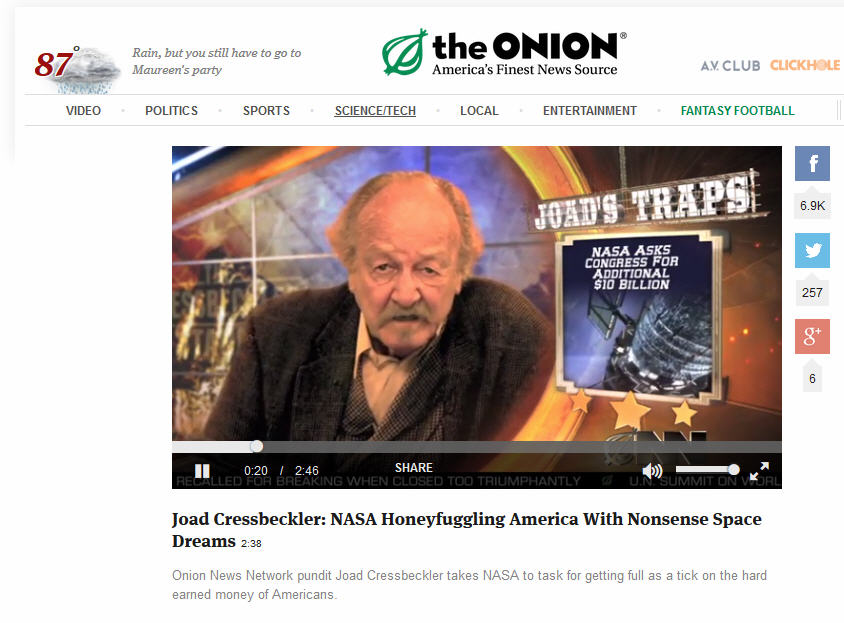 When The Onion skewered NASA