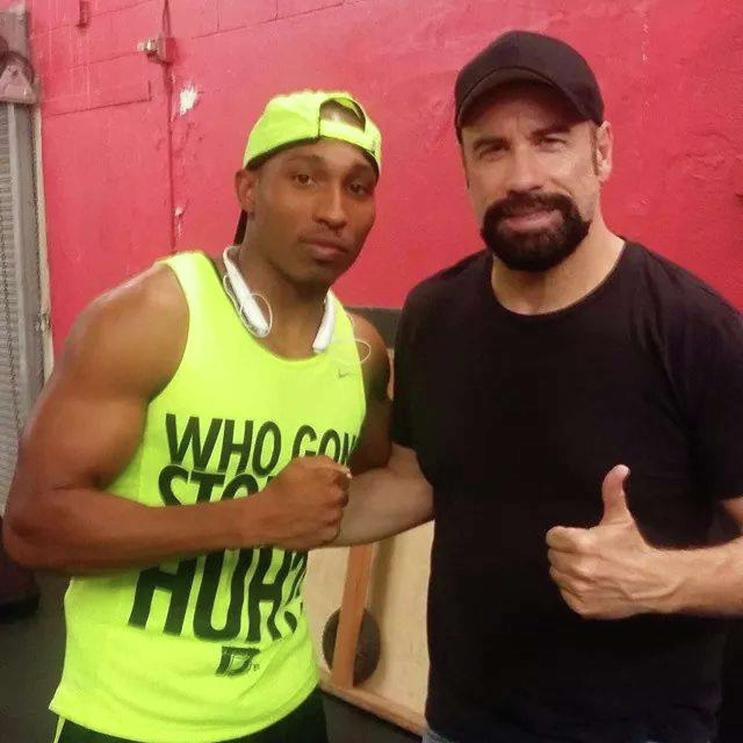 John Travolta tours Beaumont gym