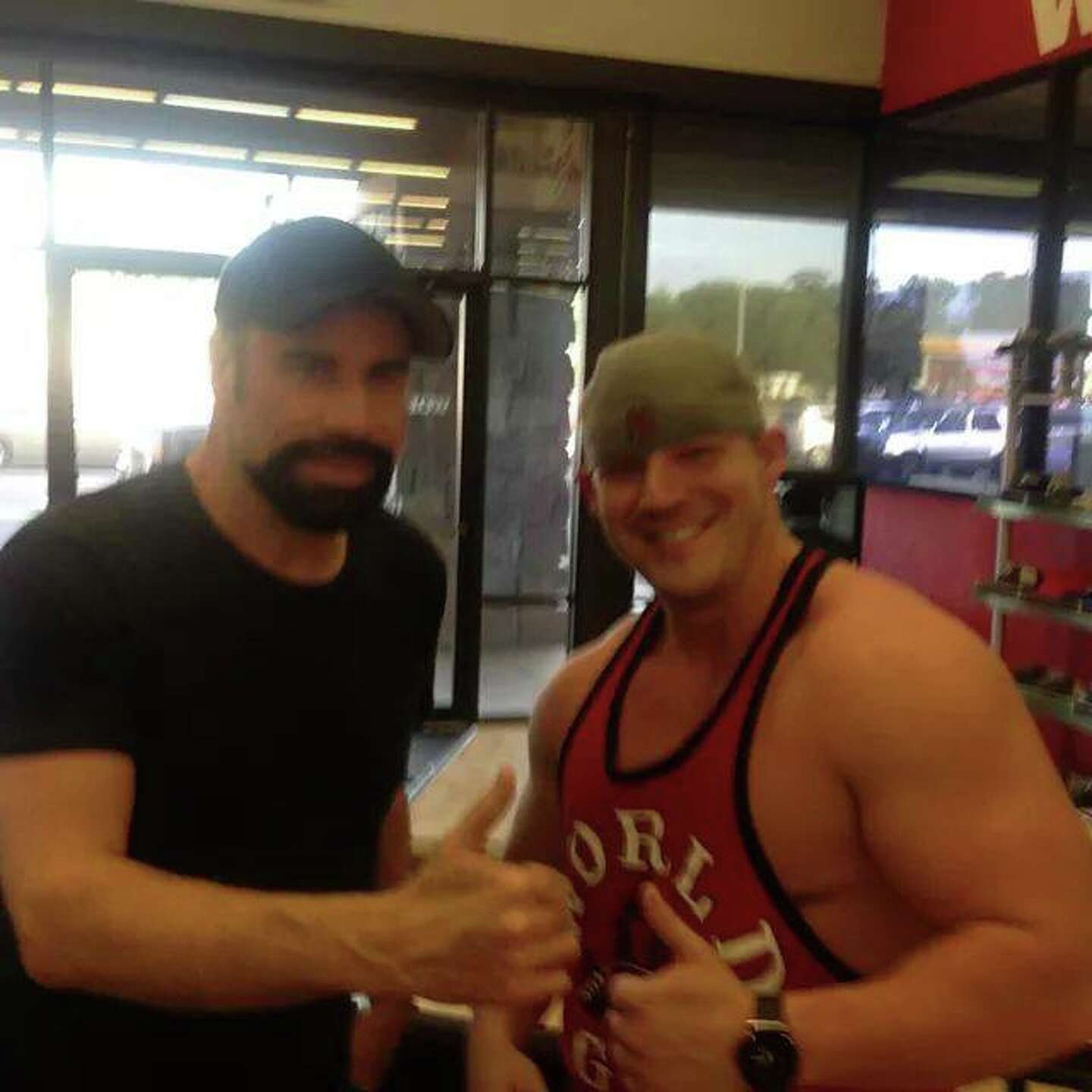 John Travolta tours Beaumont gym