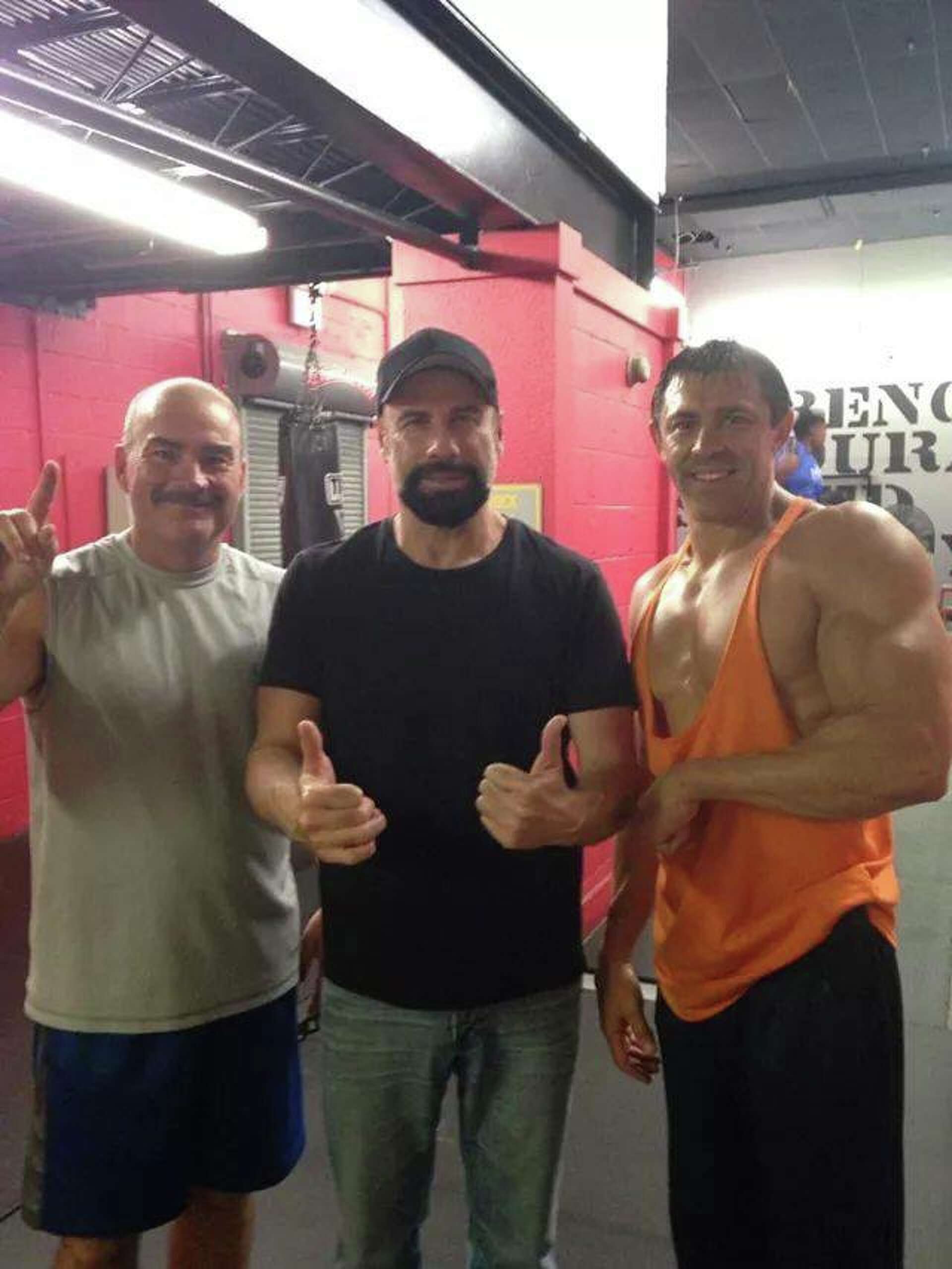 John Travolta tours Beaumont gym