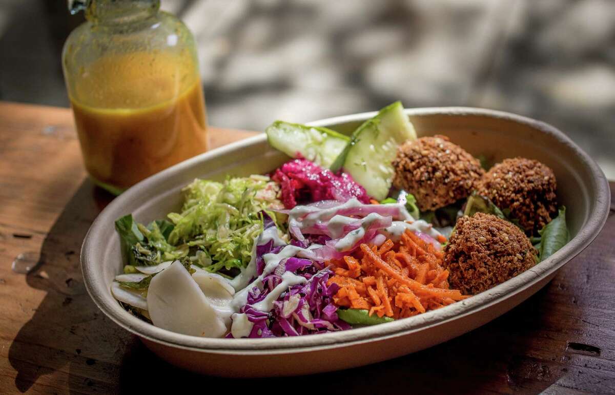Taste the rainbow at Liba Falafel’s toppings bar