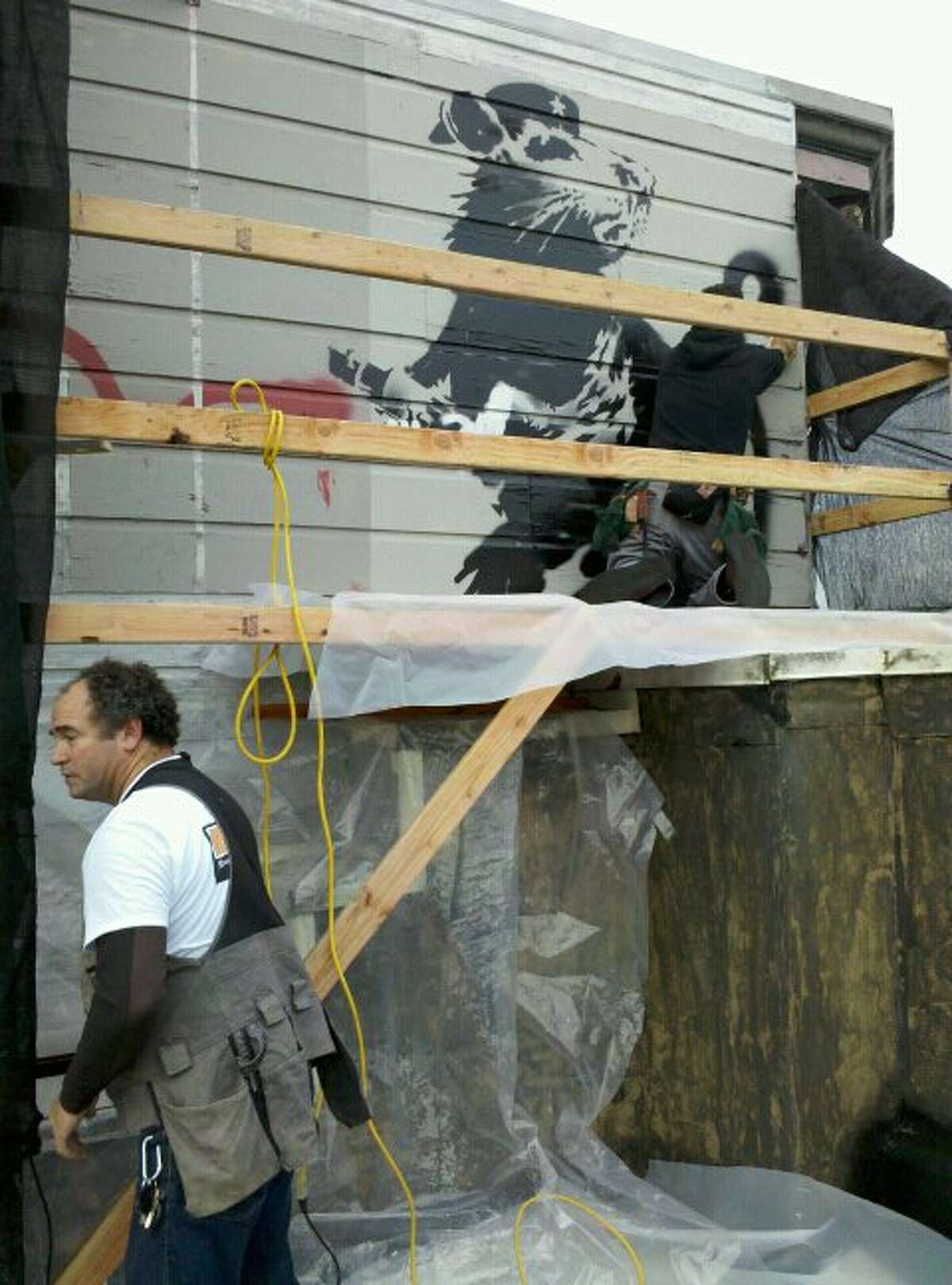 Spray-painted Banksy rat finds new audience in 'enemy territory’