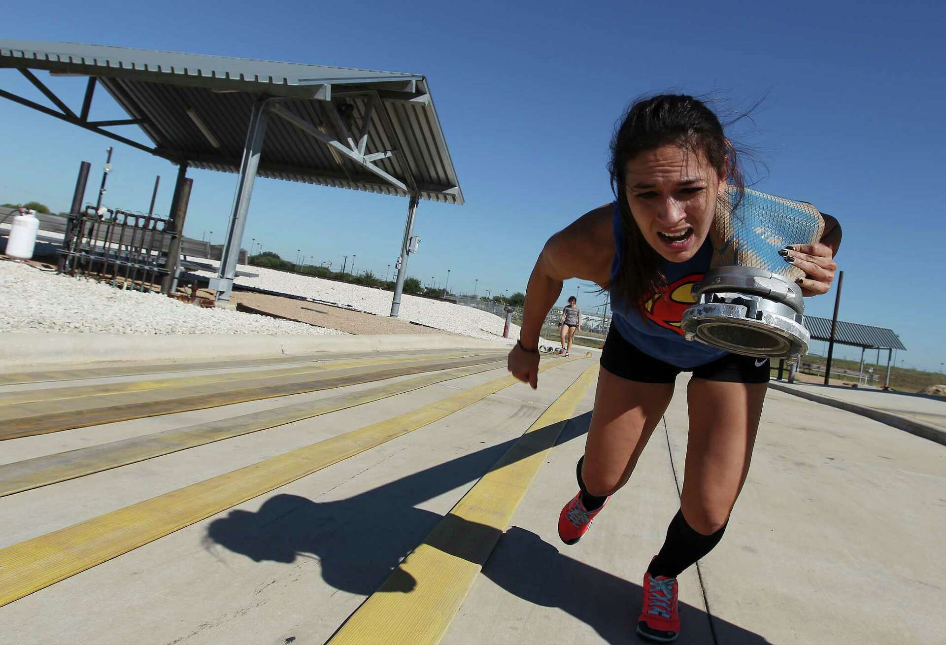 Women show off firefighting skills