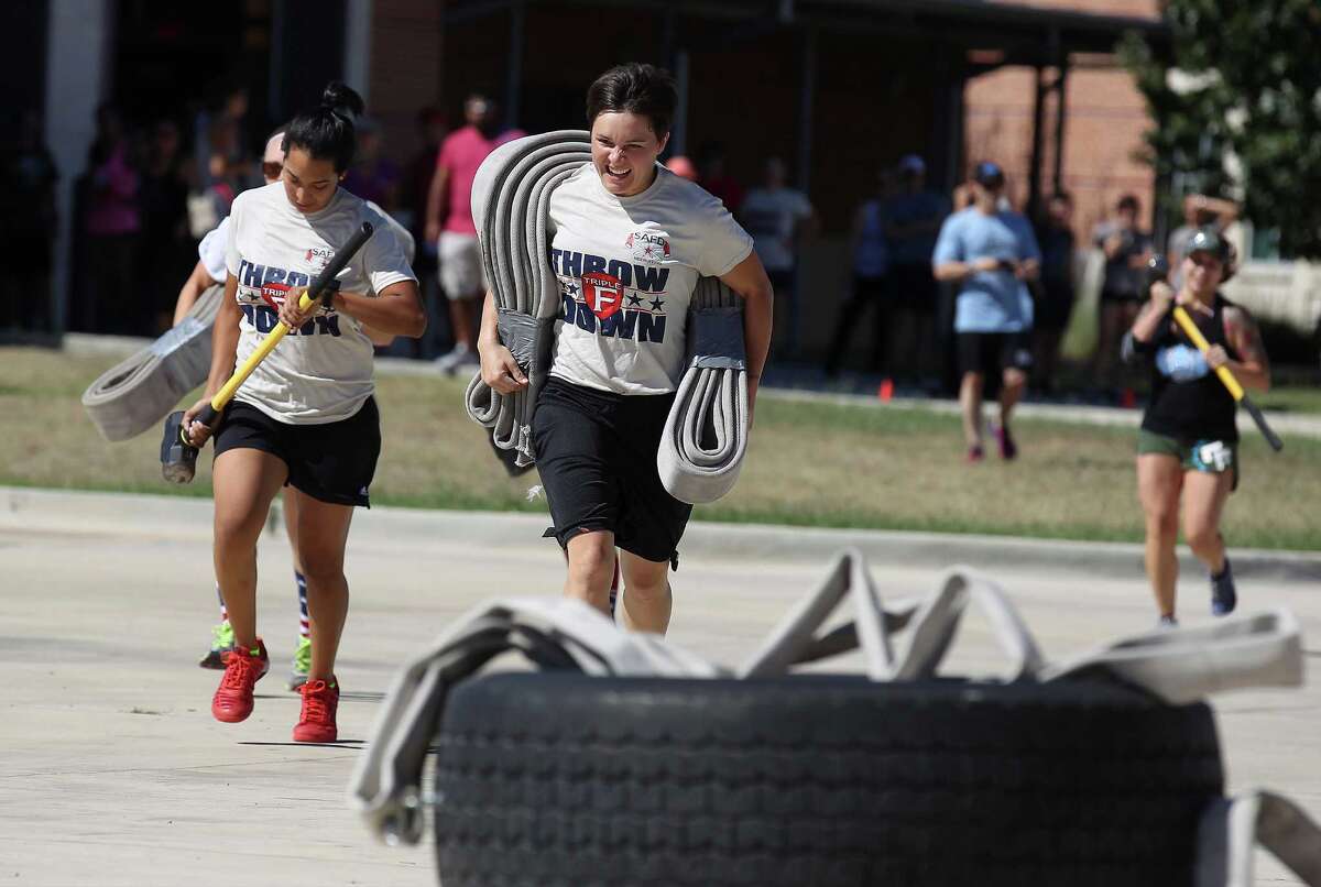 Women show off firefighting skills