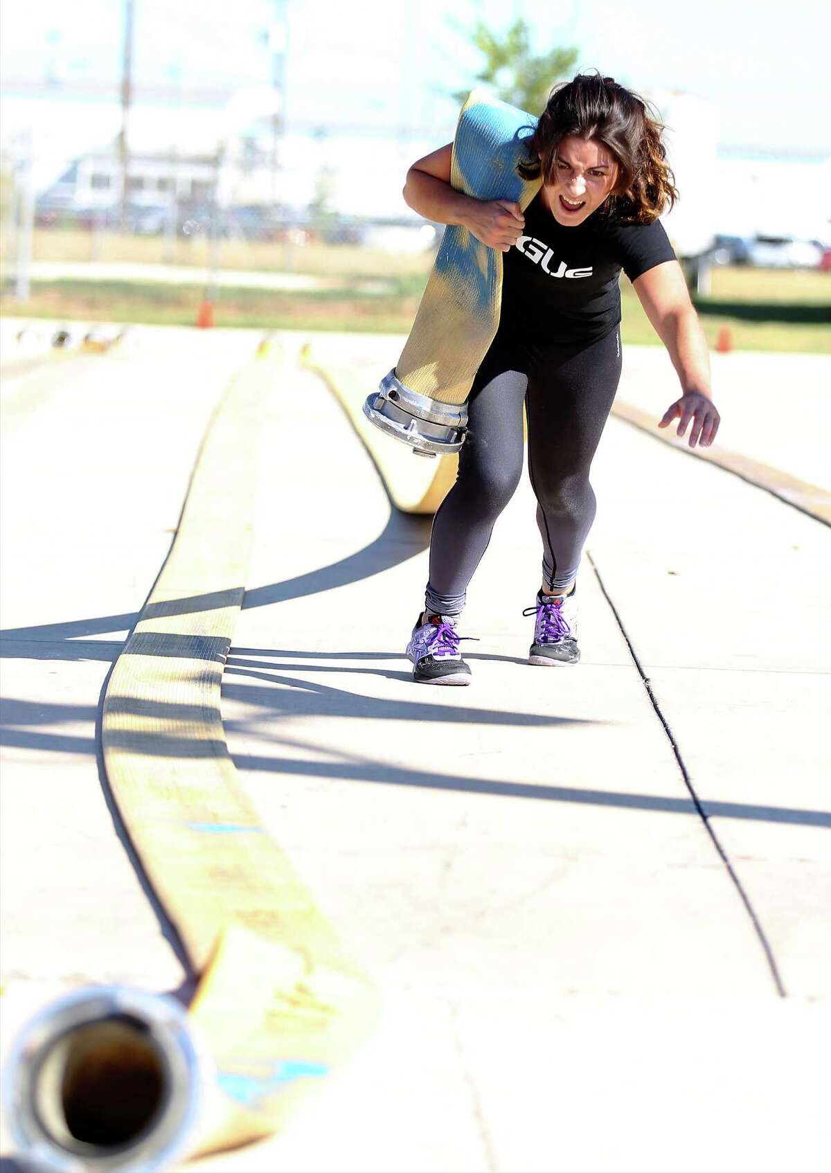 Women show off firefighting skills