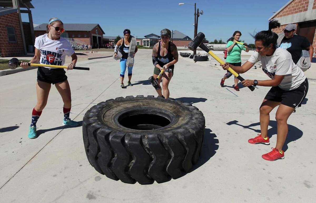 Women show off firefighting skills