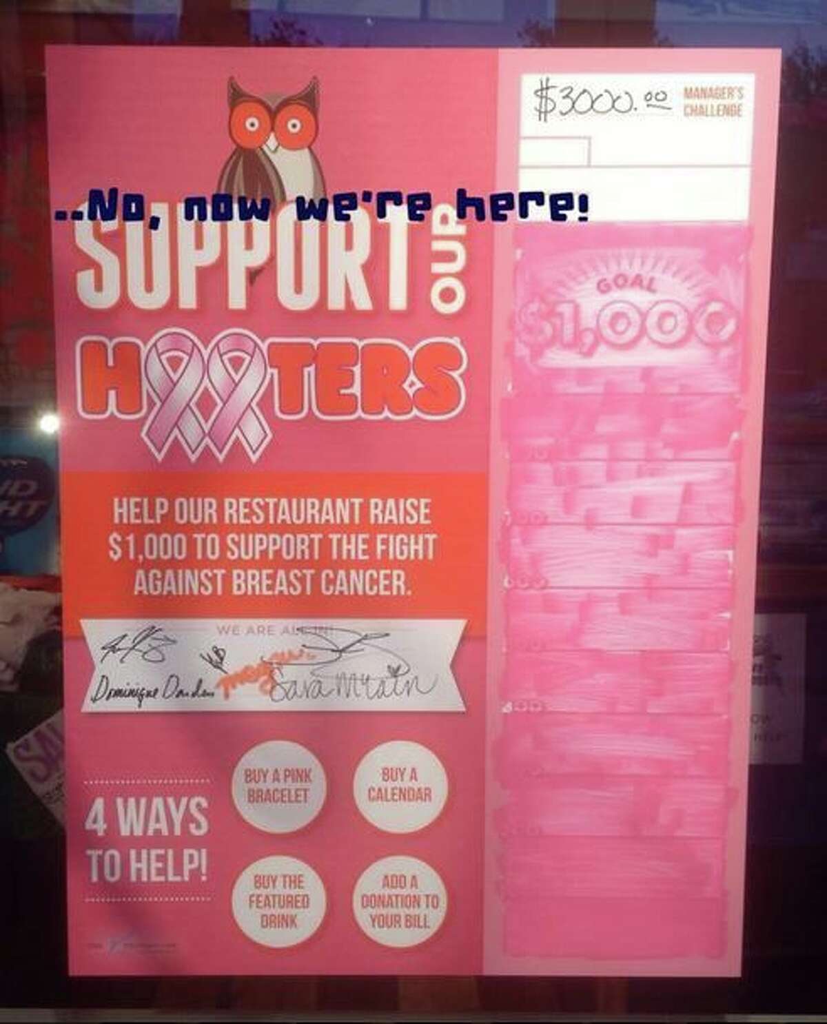 Hooters Girls raise money for breast cancer awareness
