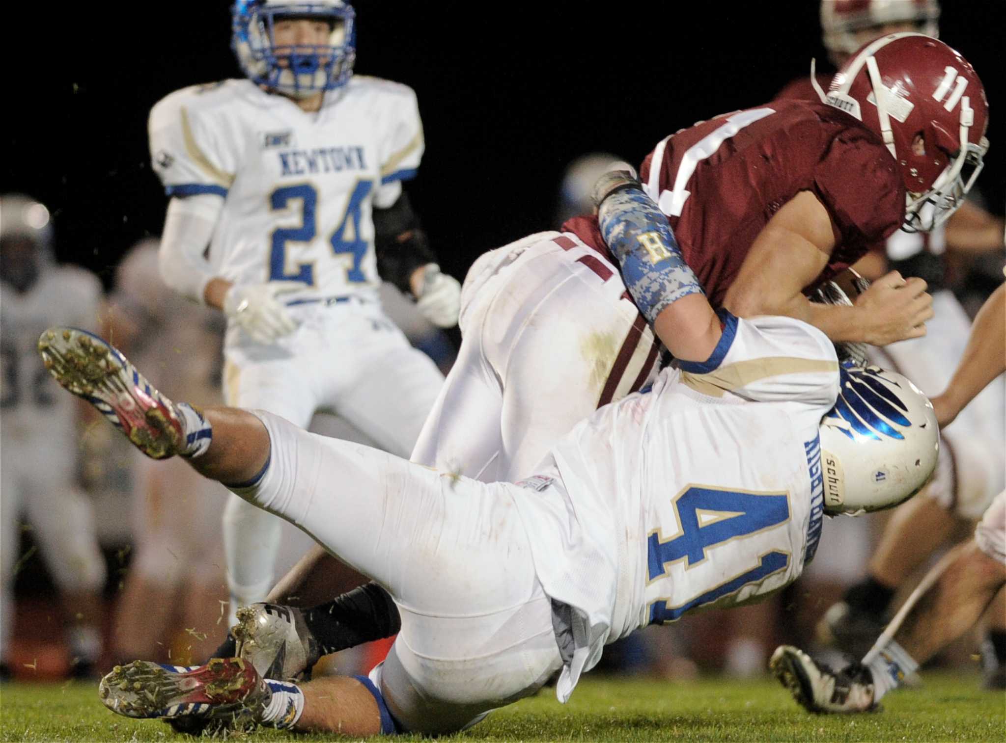 Newtown linebackers hit hard