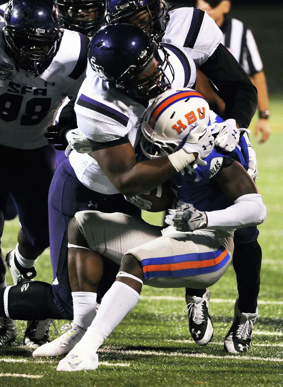 SFA strikes early, often in rout of HBU