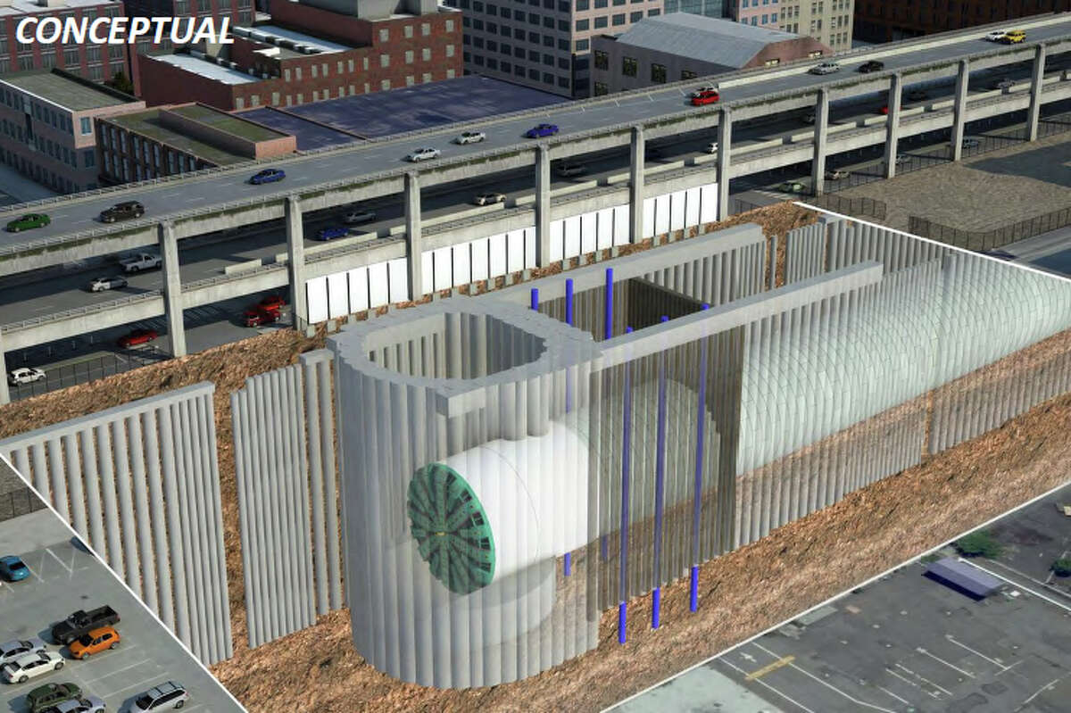 Workers start digging Bertha repair pit