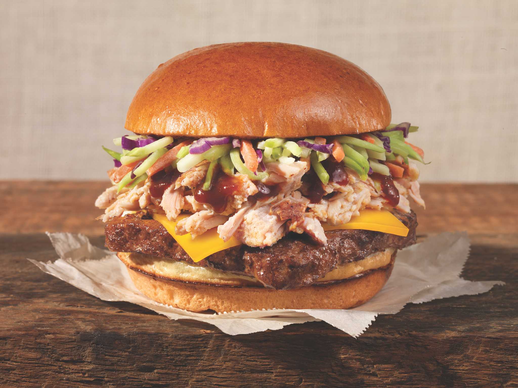 Pulled pork is perfect cheeseburger topper