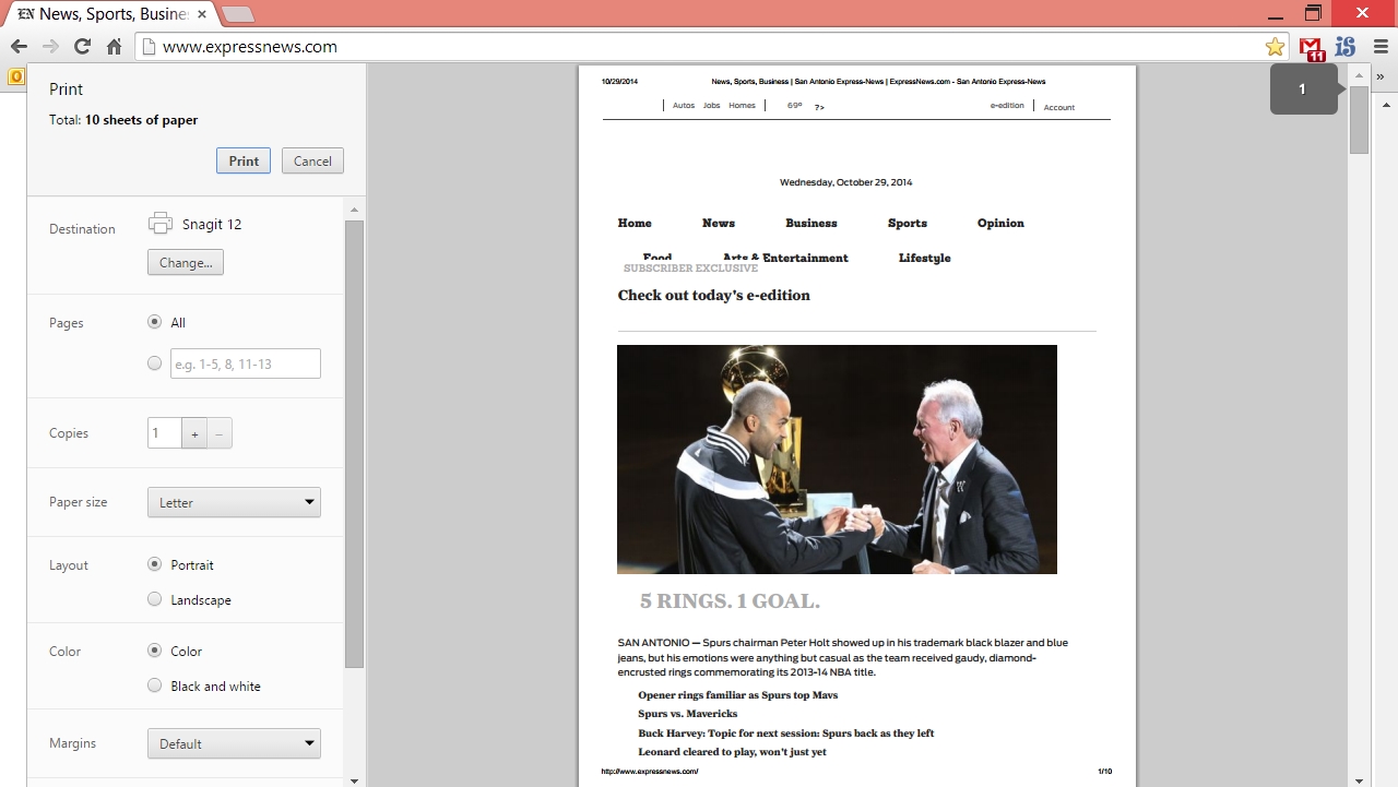 Save printer ink with print preview
