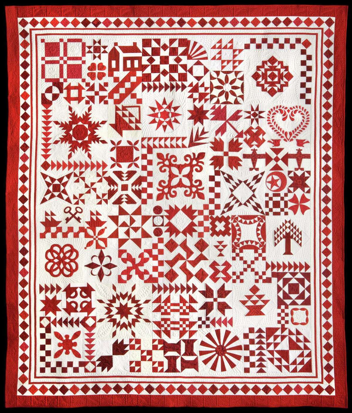 Quilt show celebrates Ruby Jubilee with red-and-white exhibit