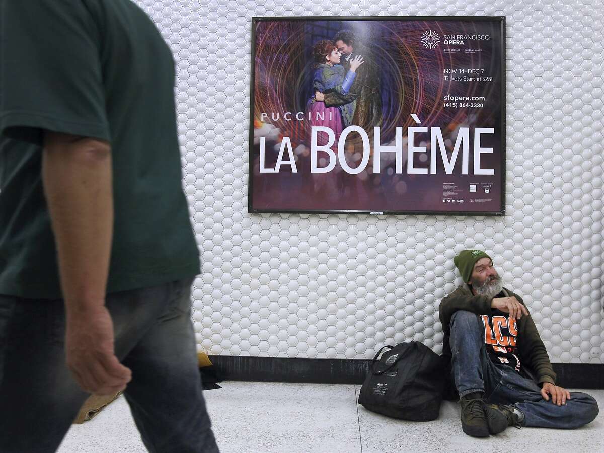Homeless protest BART’s no-sleeping rules at Powell Station