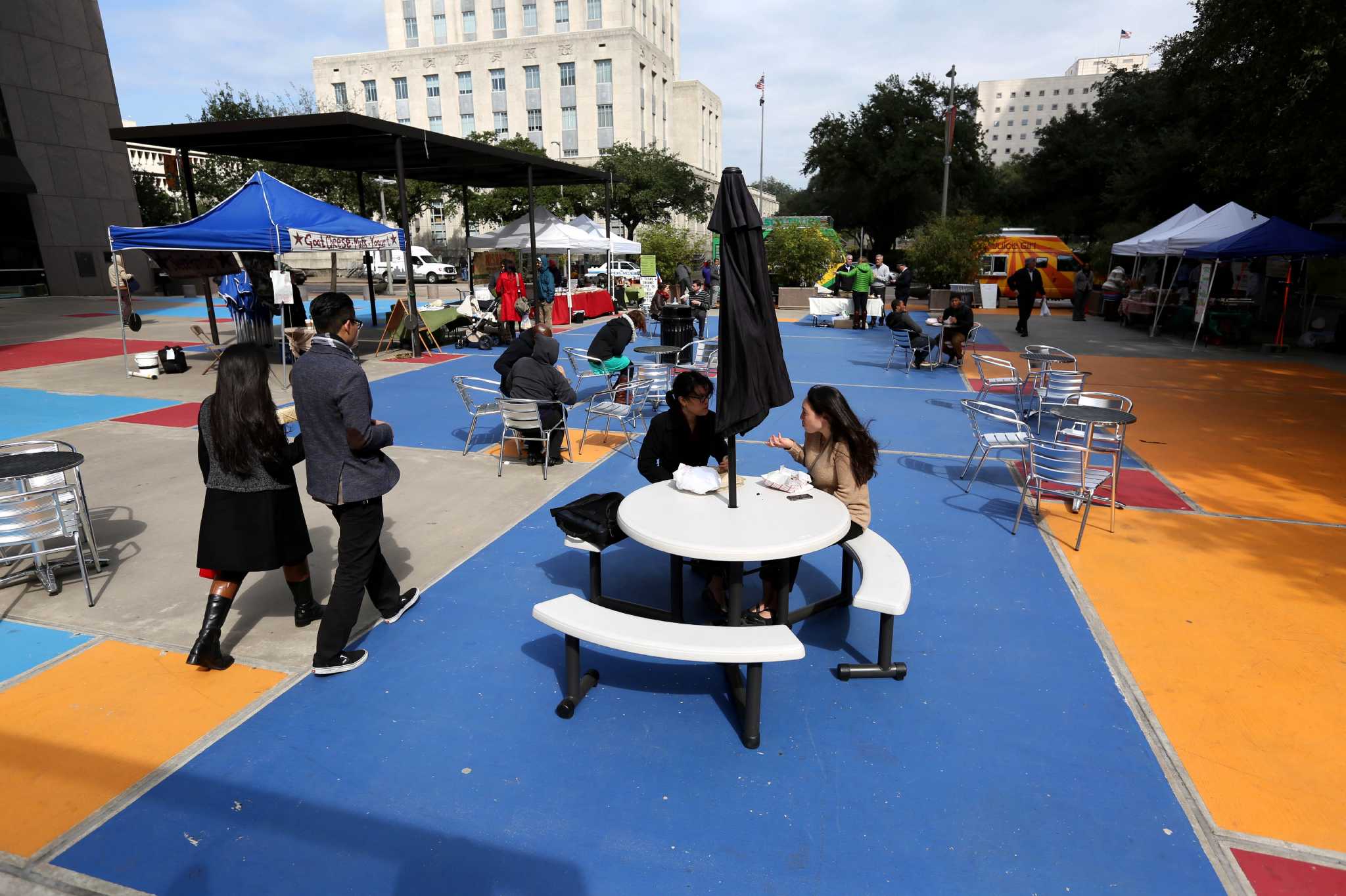 Houston Central Library plaza gets some love
