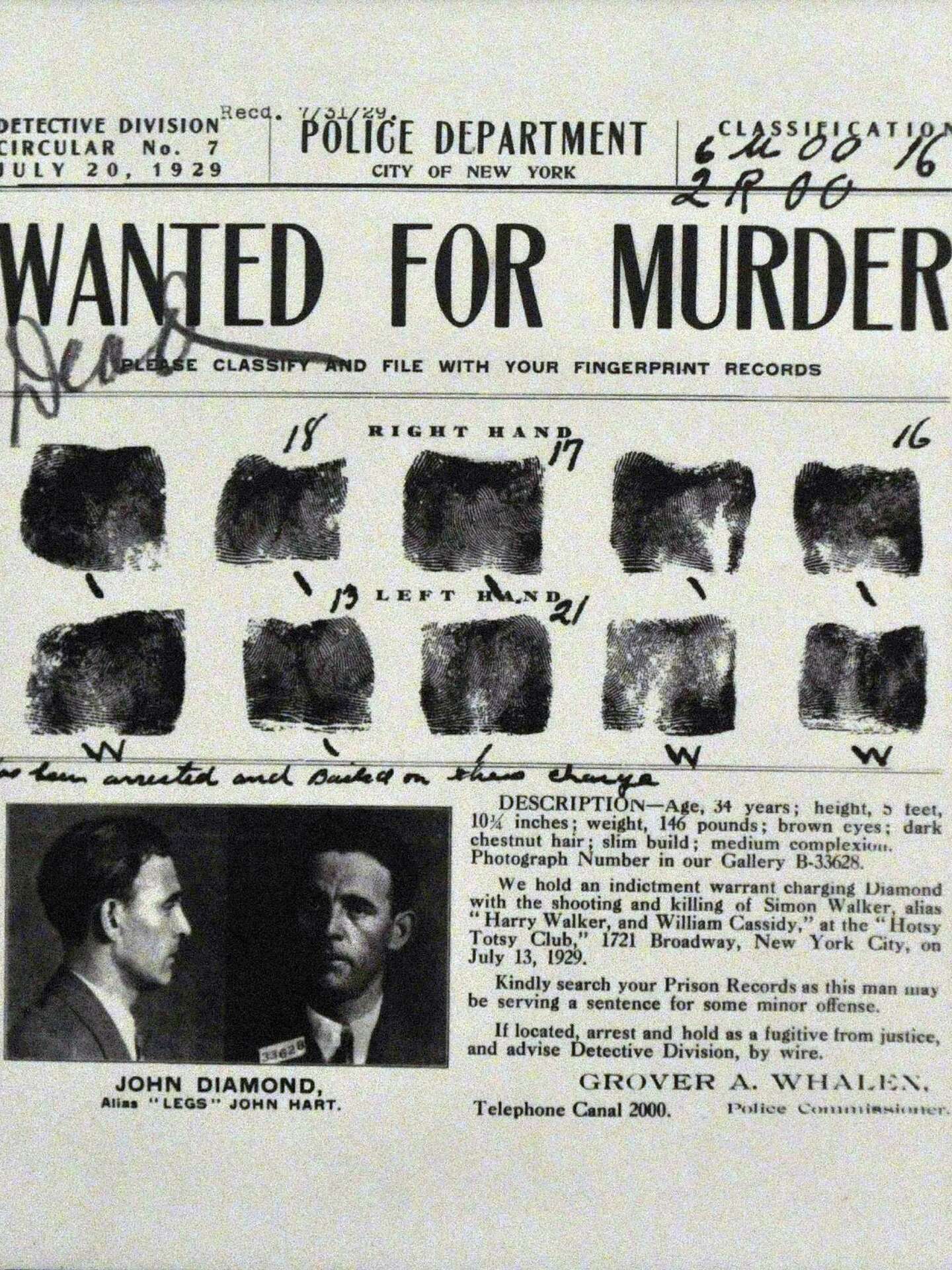 How bootlegging gangster Jack ‘Legs’ Diamond met his demise