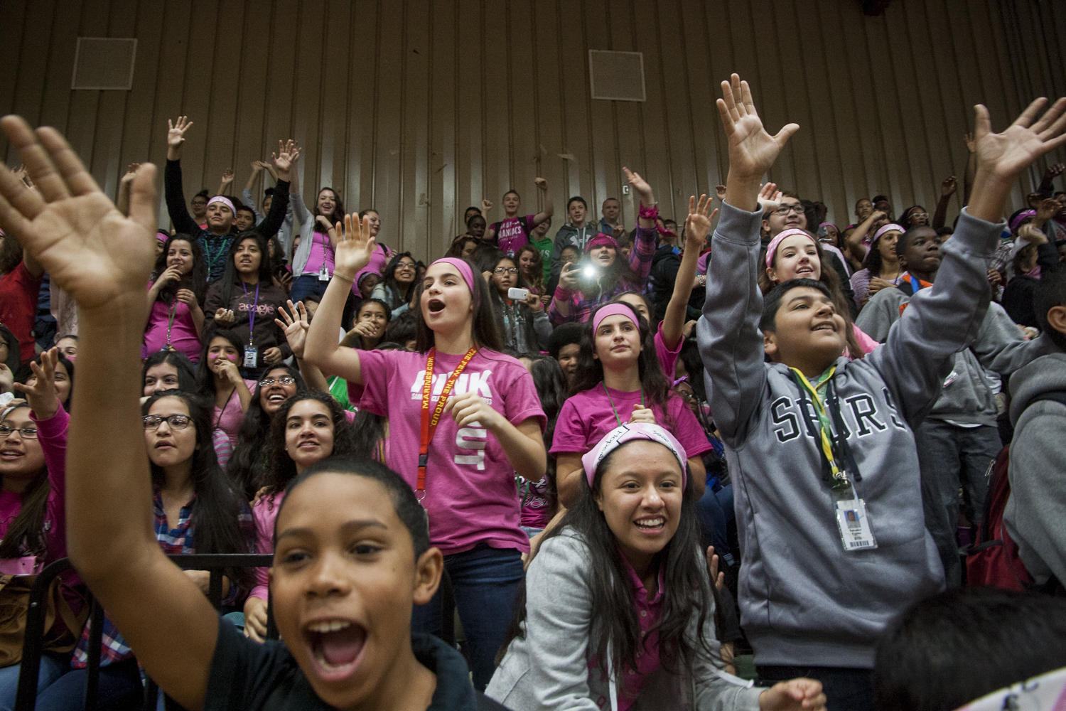 Middle school pep rally honors teacher's cancer battle