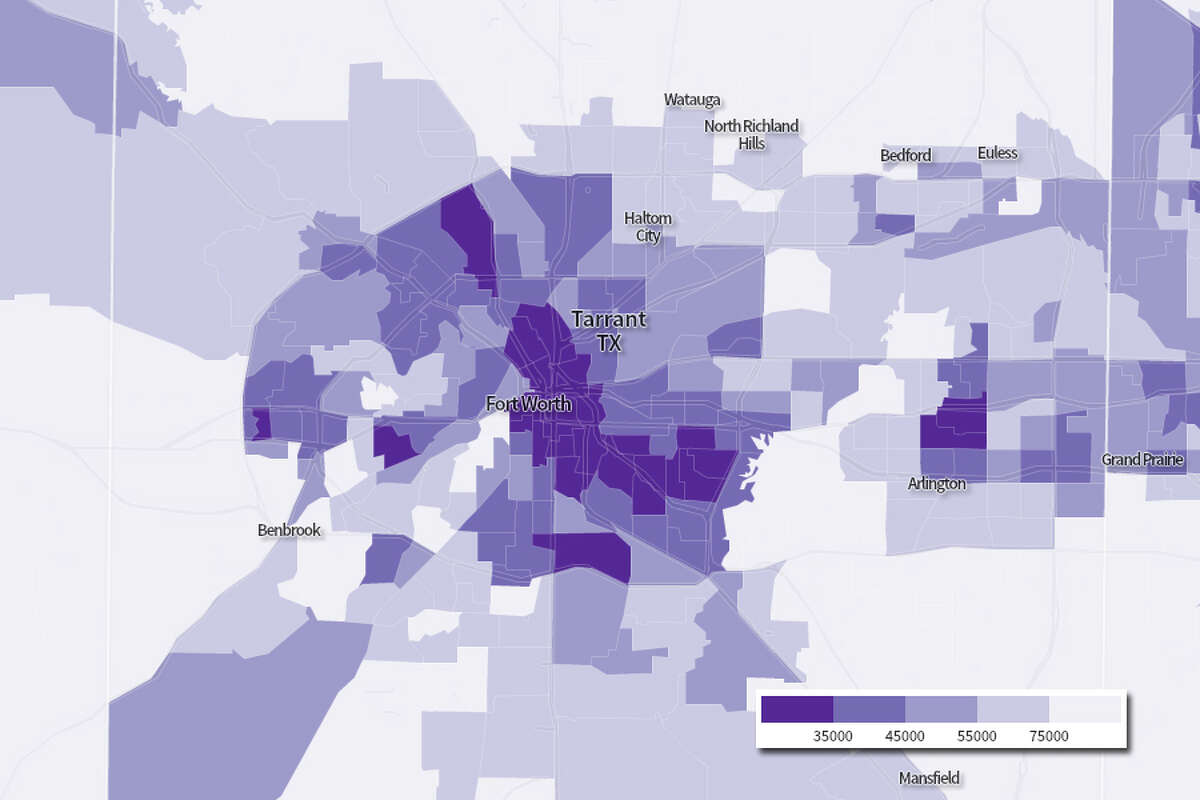 See how income has changed in Texas' biggest cities over the last 22 years