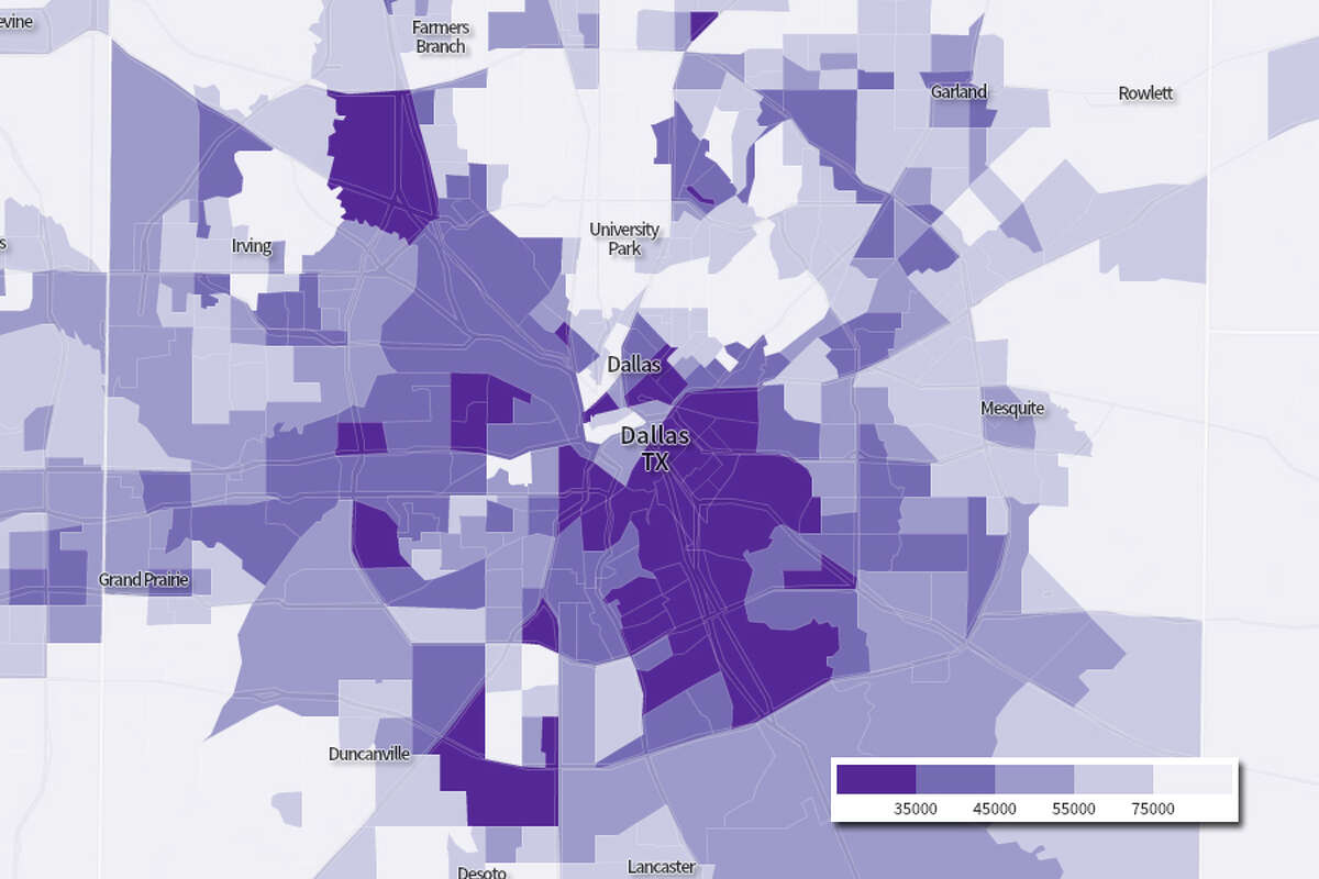 See how income has changed in Texas' biggest cities over the last 22 years