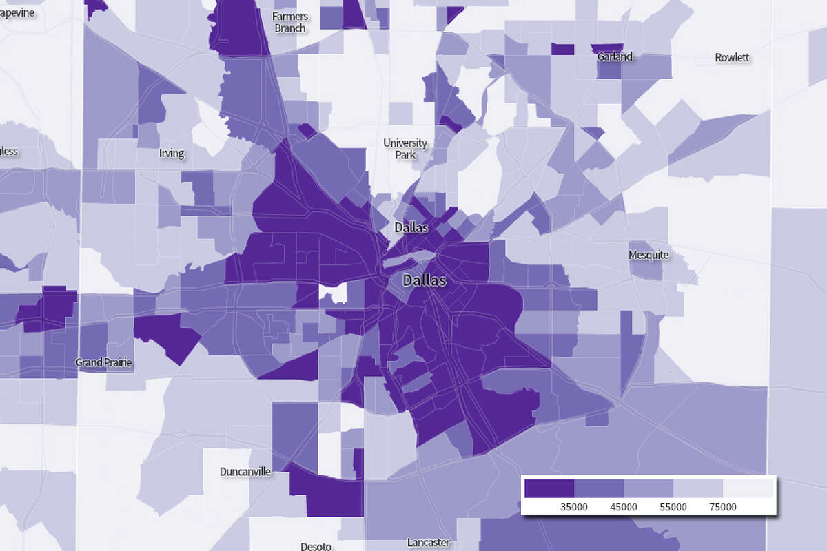 See how income has changed in Texas' biggest cities over the last 22 years