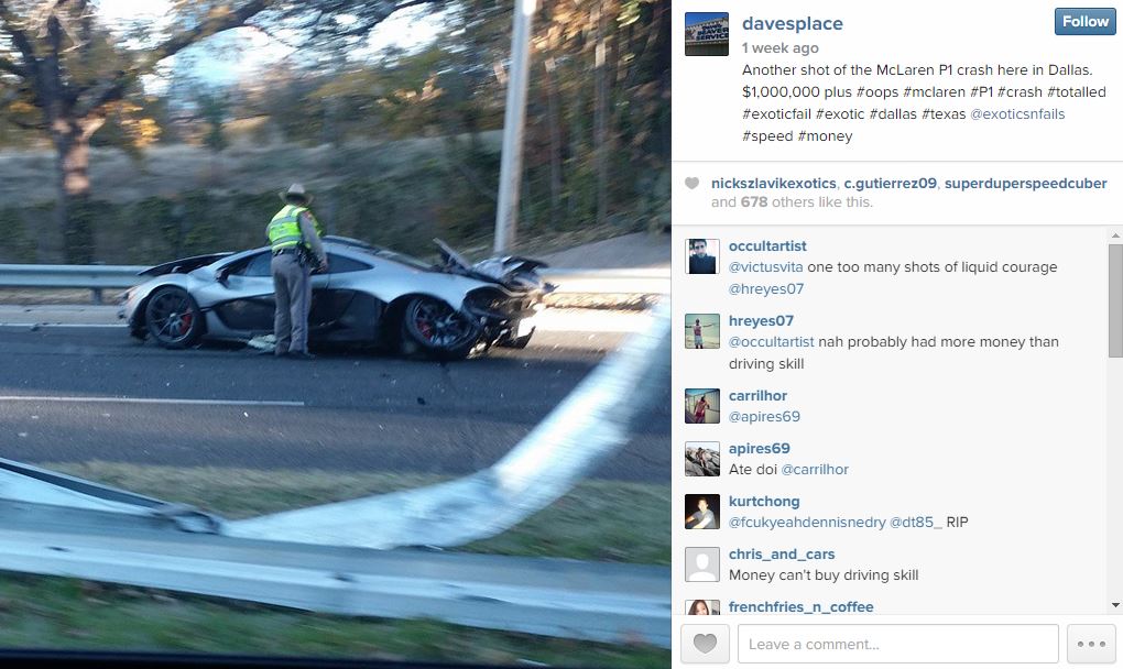 Mclaren P1 Crash