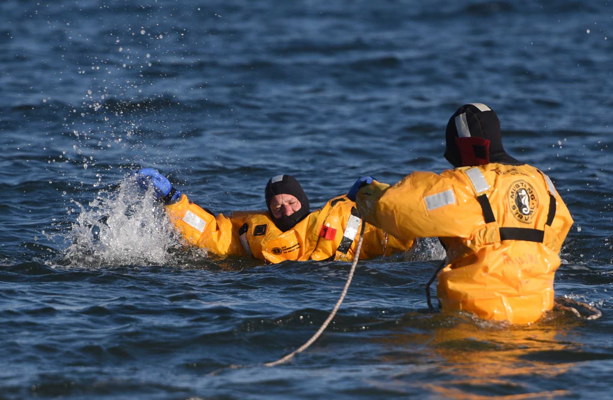 Cold water rescue demonstration in Greenwich Point Park
