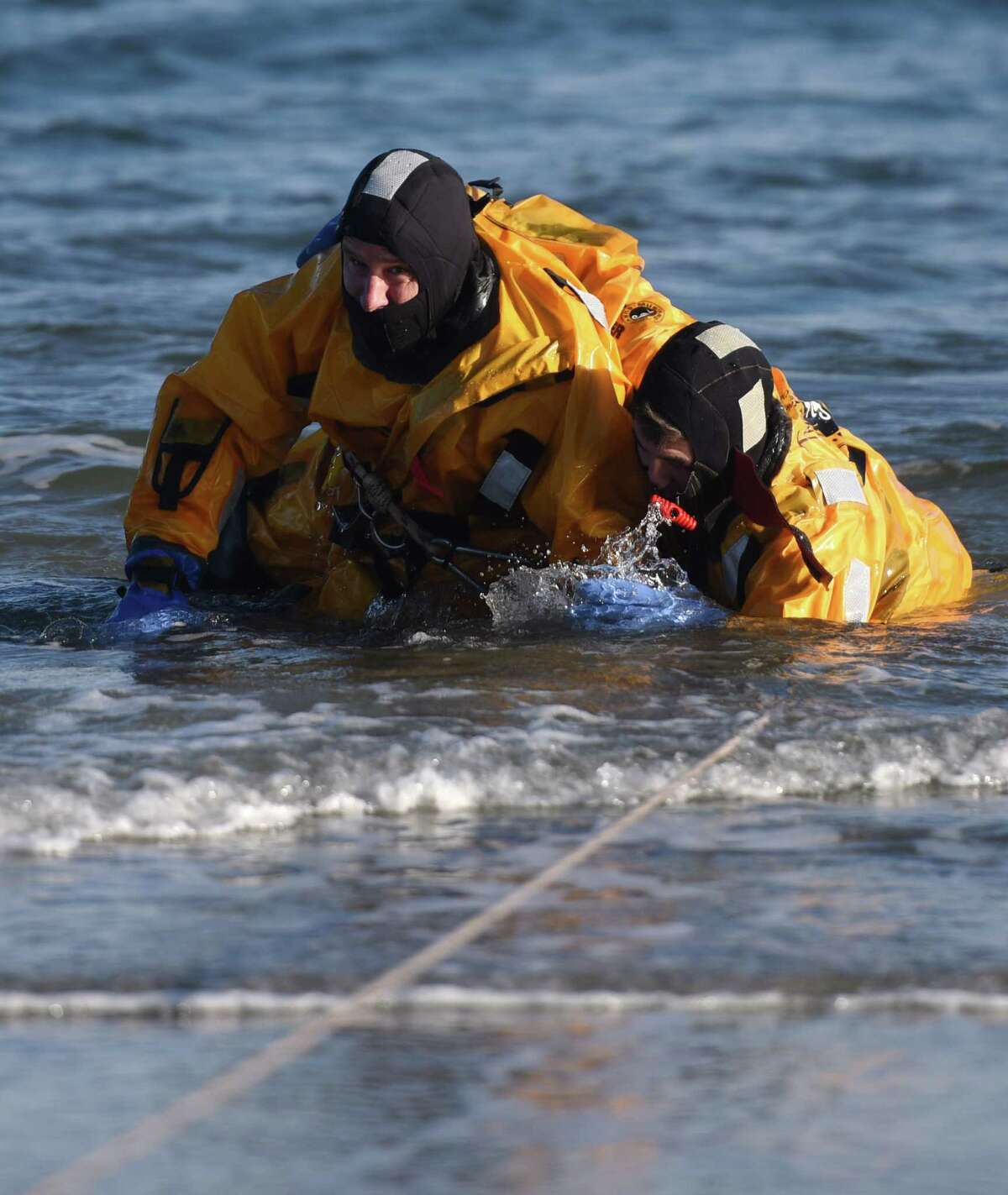 Cold water rescue demonstration in Greenwich Point Park