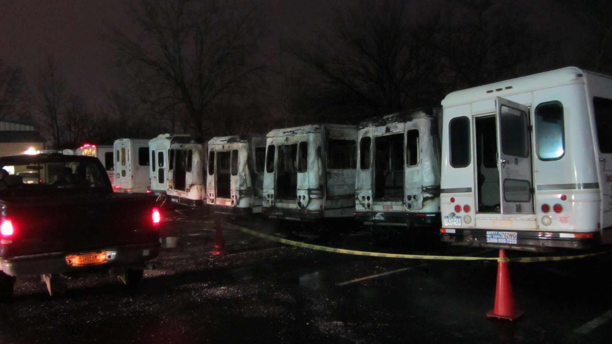 Six vans burned in early morning fire