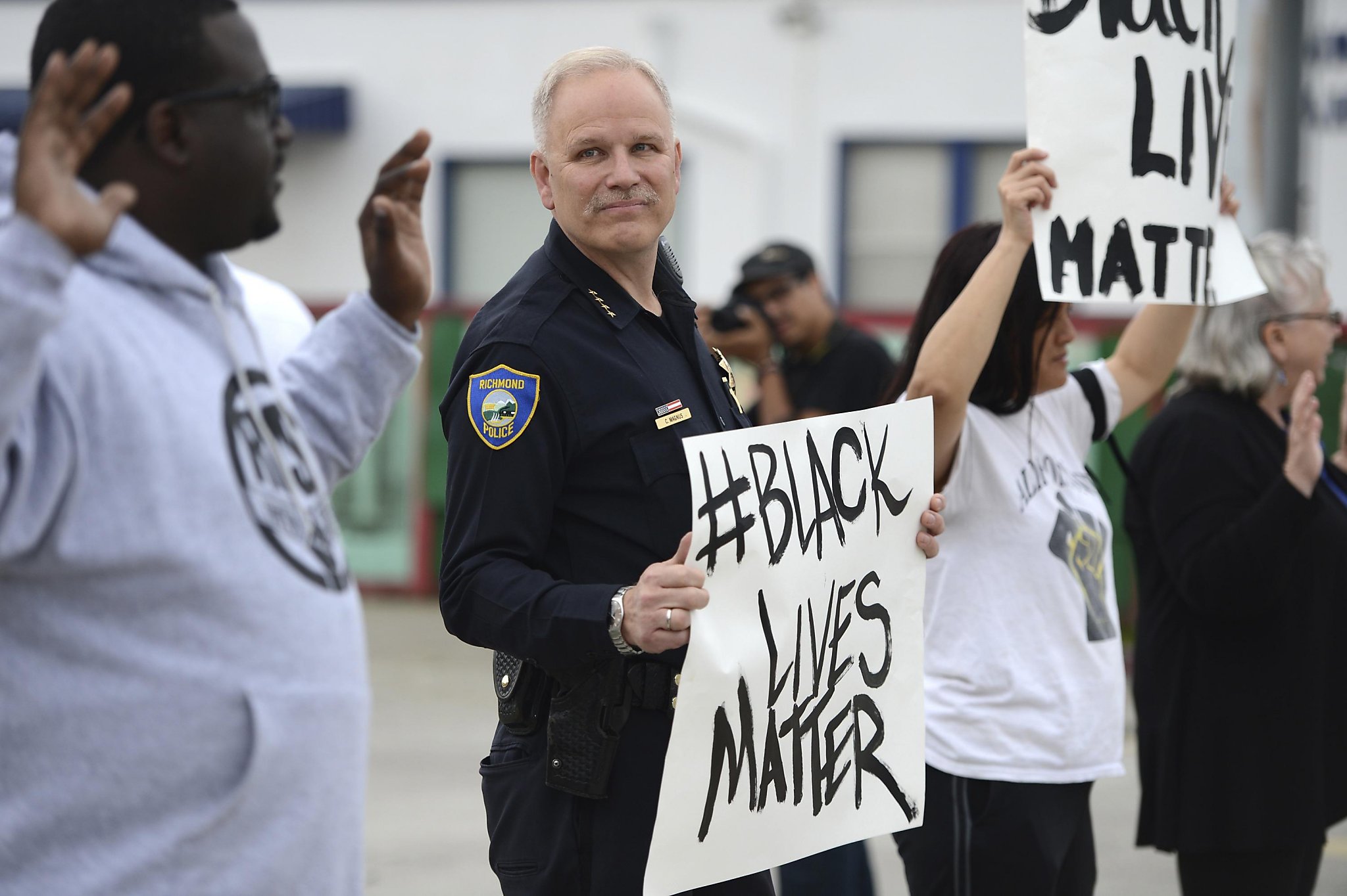 Richmond Police Chief Magnus says he’d hold protest sign again