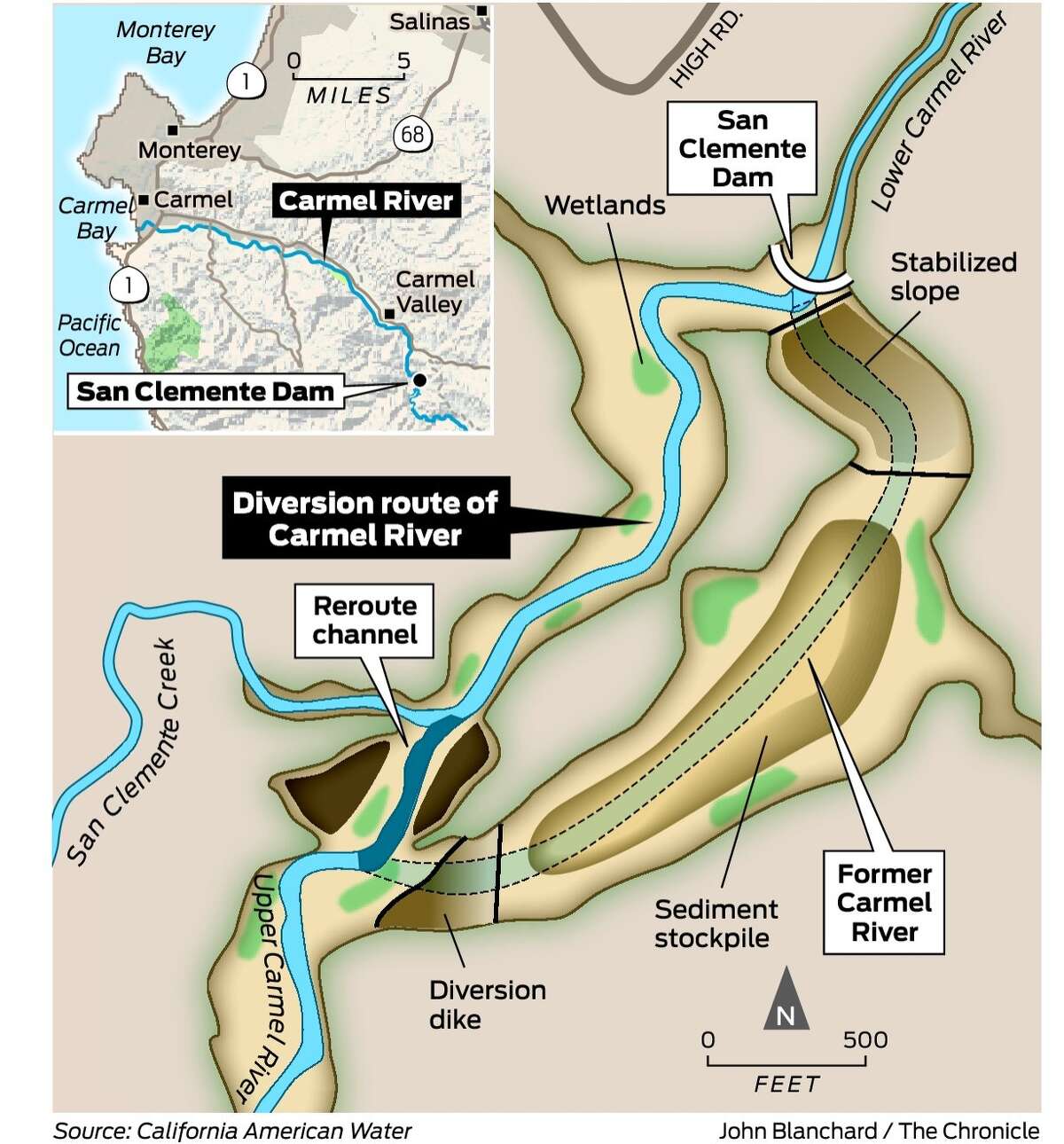 Carmel River diverted to demolish San Clemente Dam