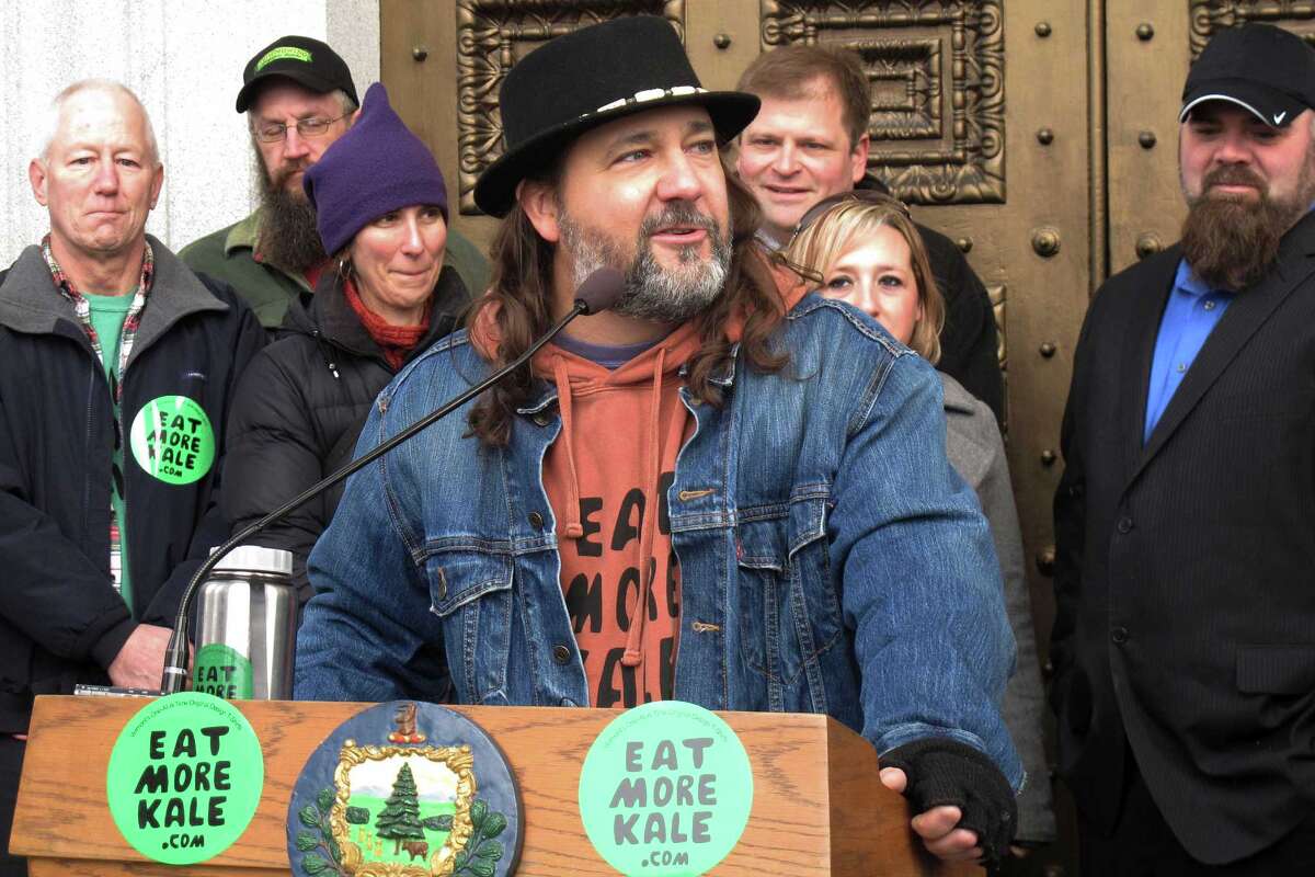 Artist celebrates his new 'eat more kale' trademark