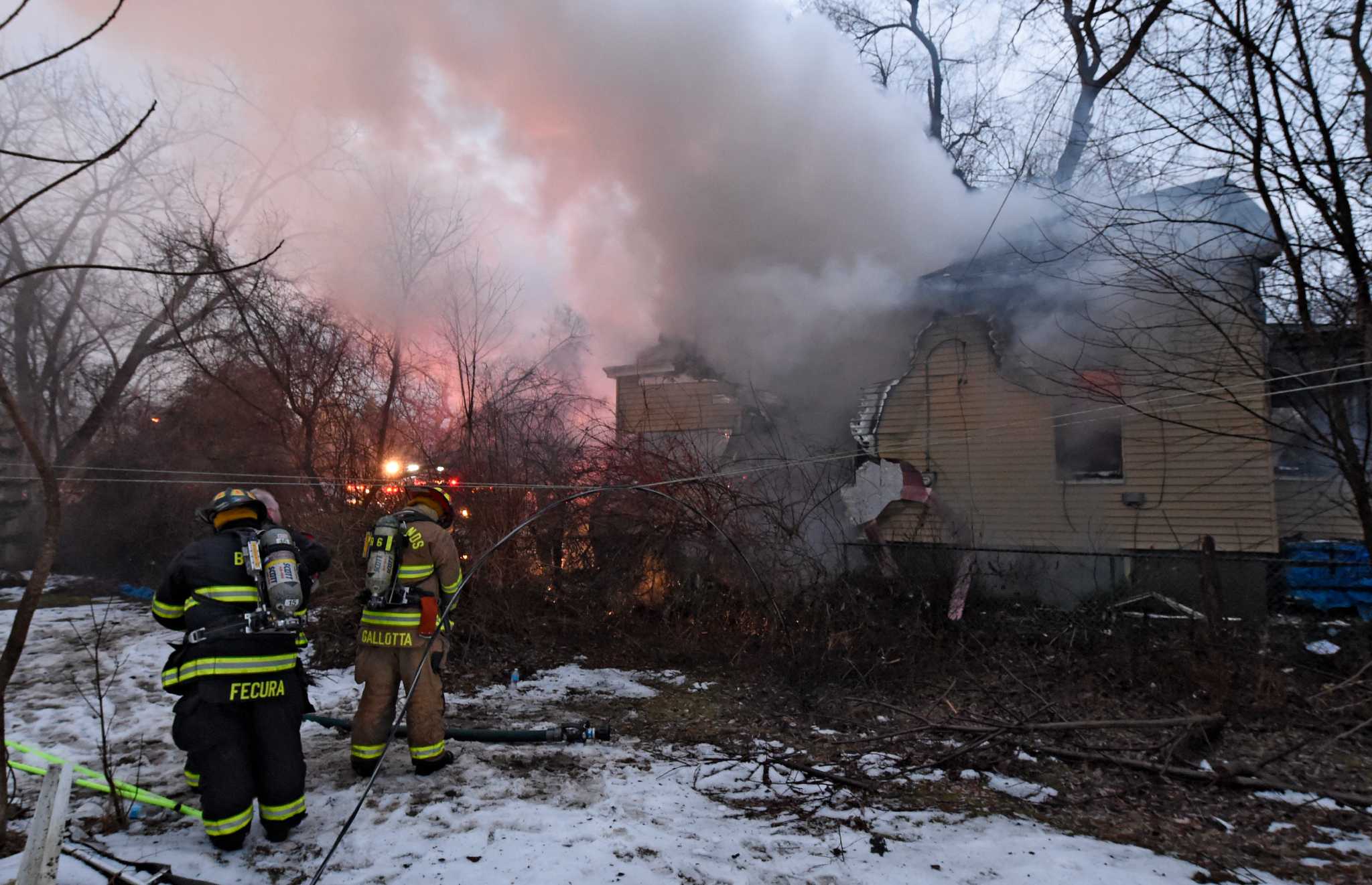 Fire badly damages house