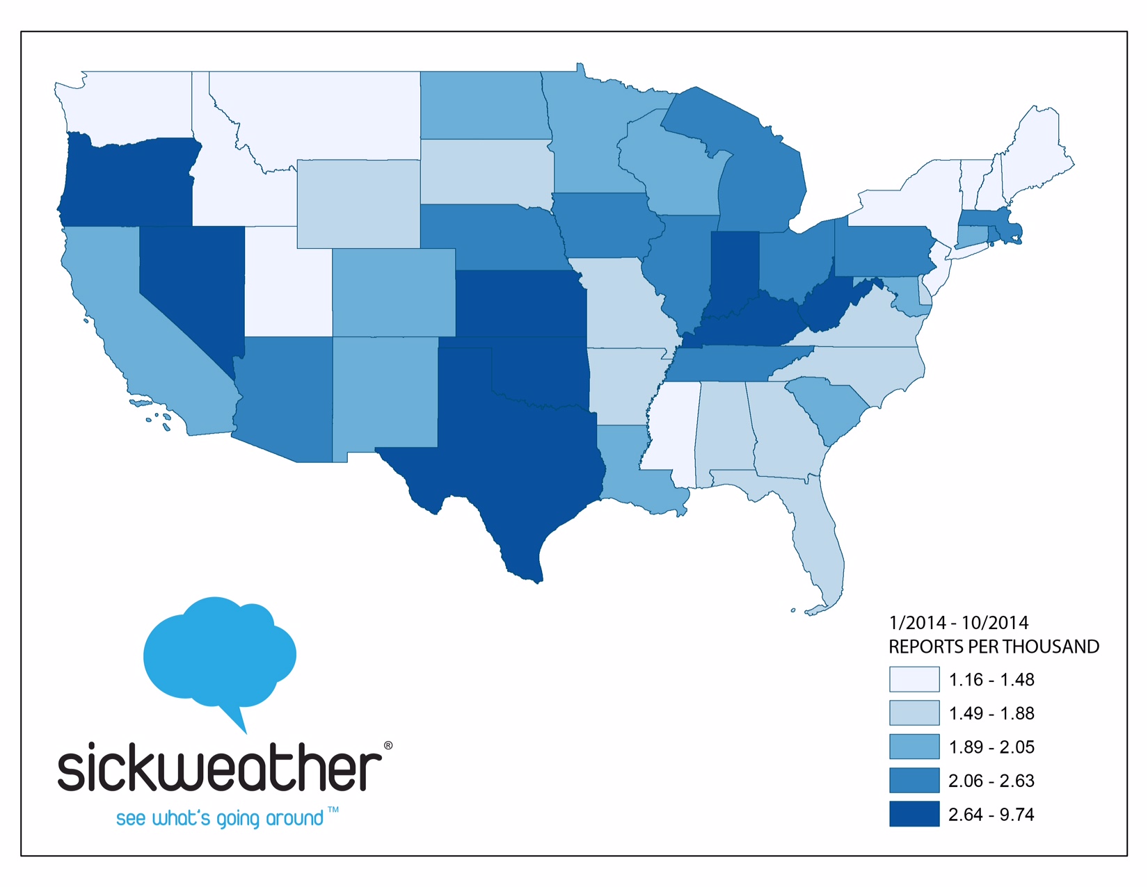 Sickweather app finds Texas one of the snottiest, sickest states