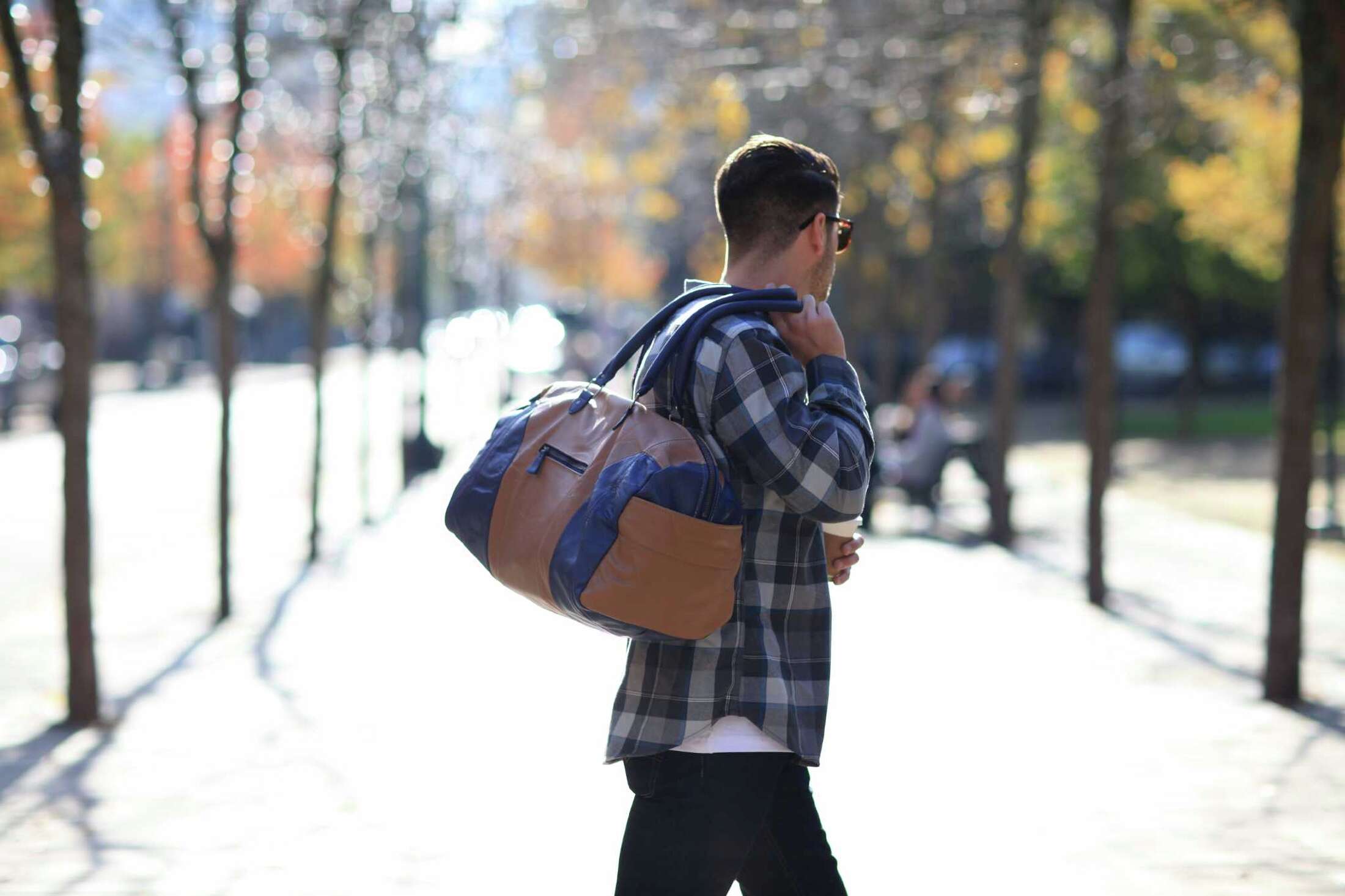 New tote bags made of recycled Southwest Airlines seat leather