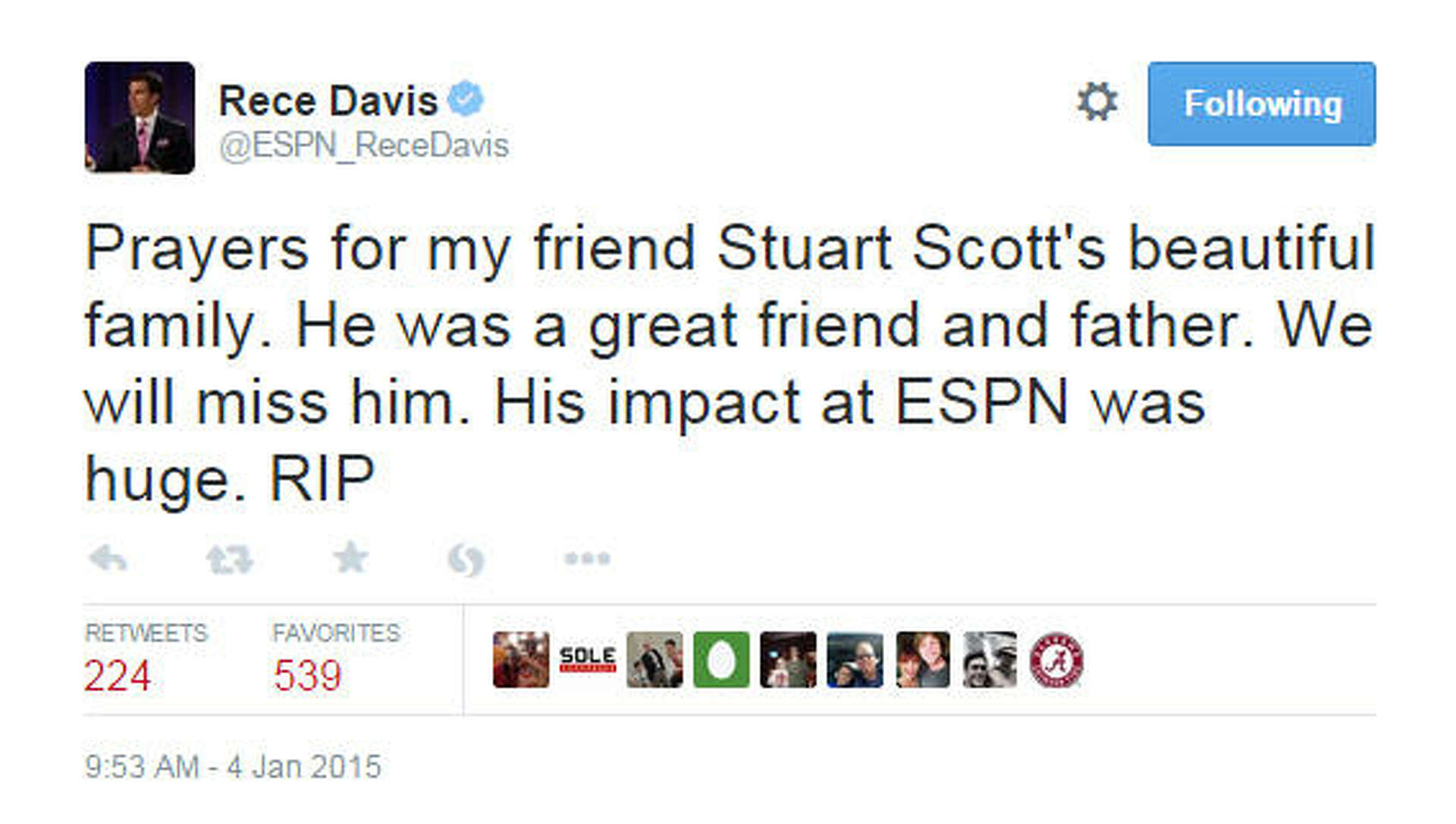 Longtime ESPN sportscaster Scott dies at 49