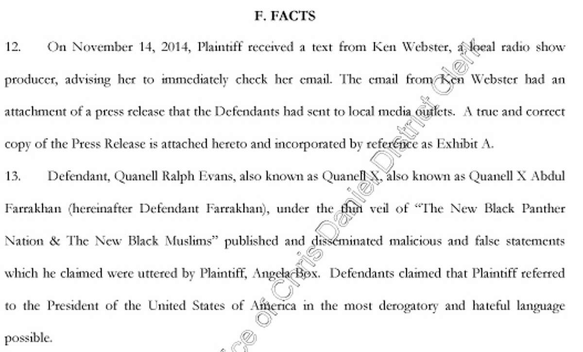 Angela Box files defamation lawsuit against Quanell X