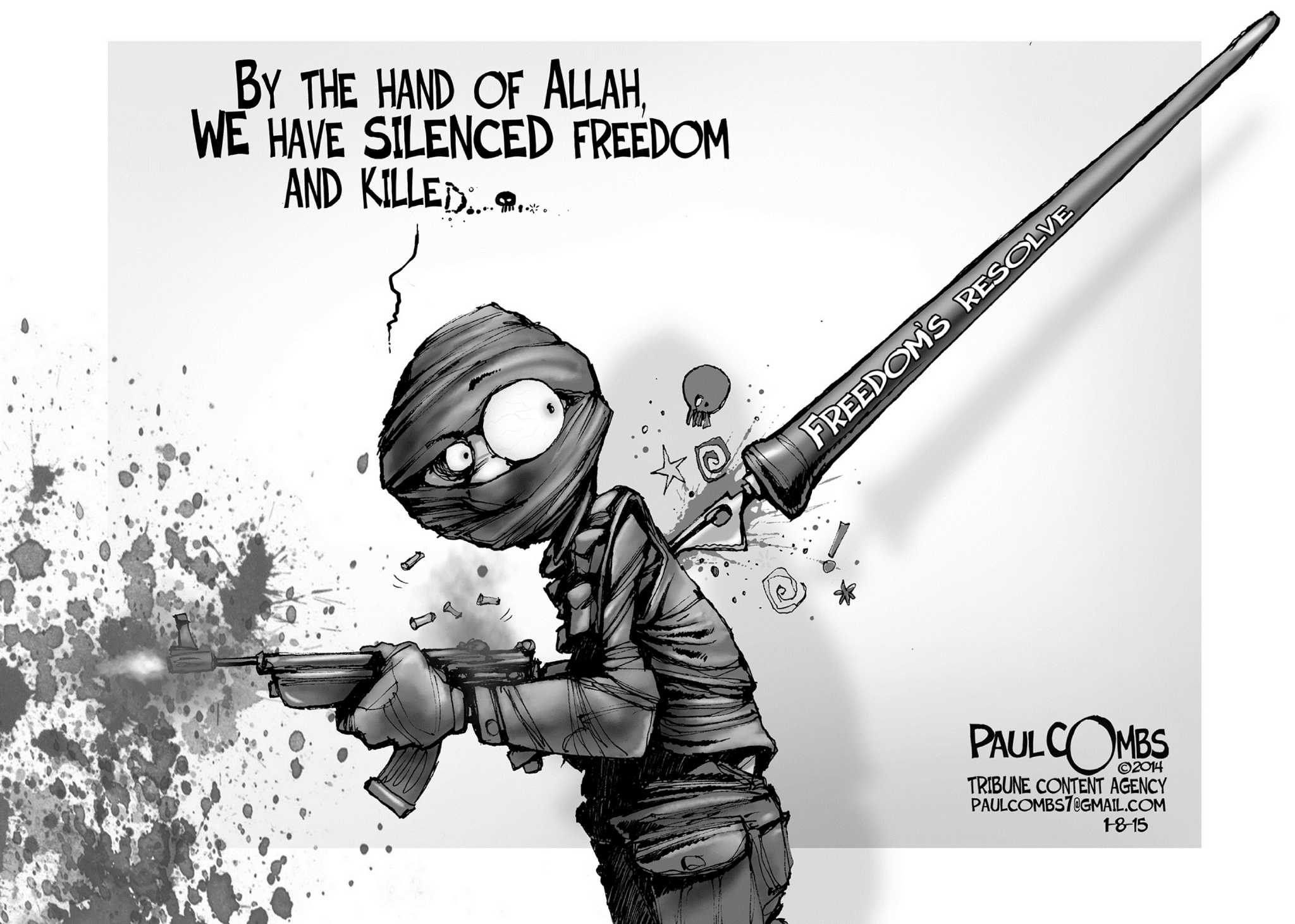 Cartoonists worldwide express outrage over massacre in France