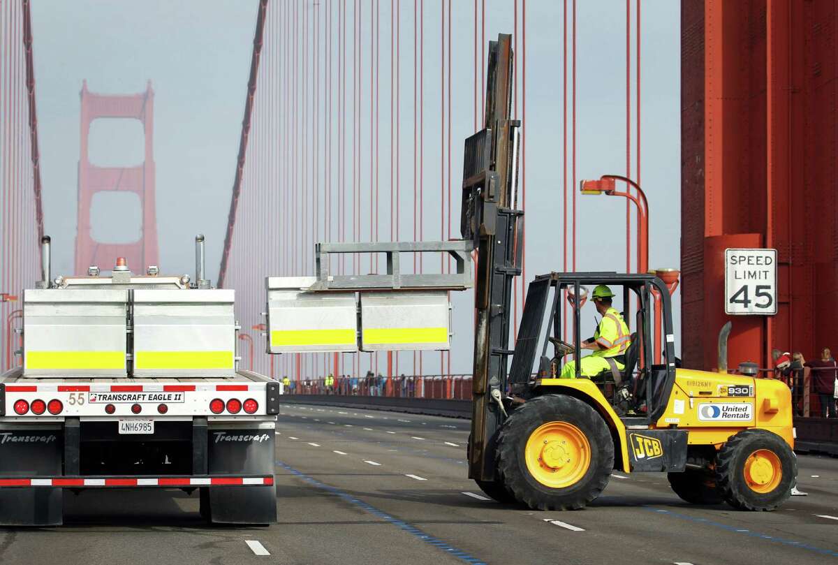 Golden Gate Bridge work finished early as barrier is installed
