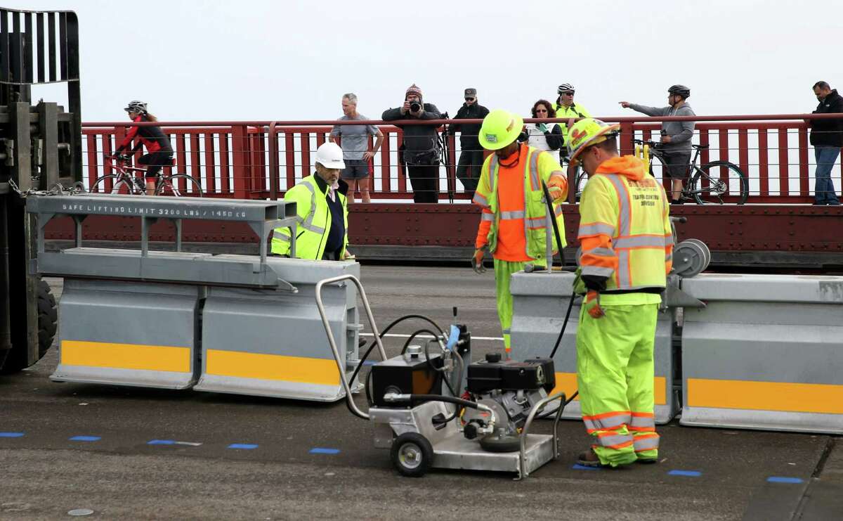 Golden Gate Bridge work finished early as barrier is installed