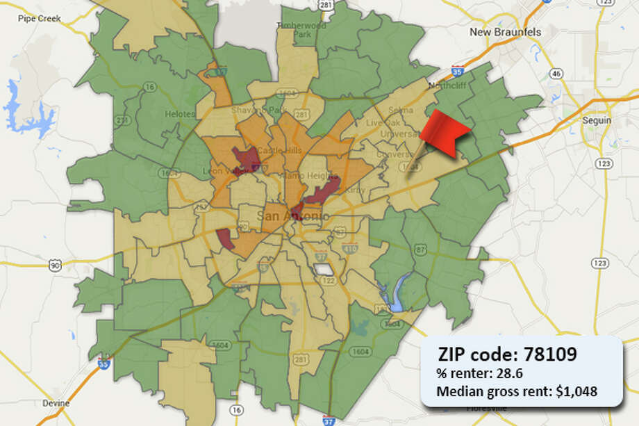 San Antonio ZIP codes with the highest percent of renters - San Antonio ...