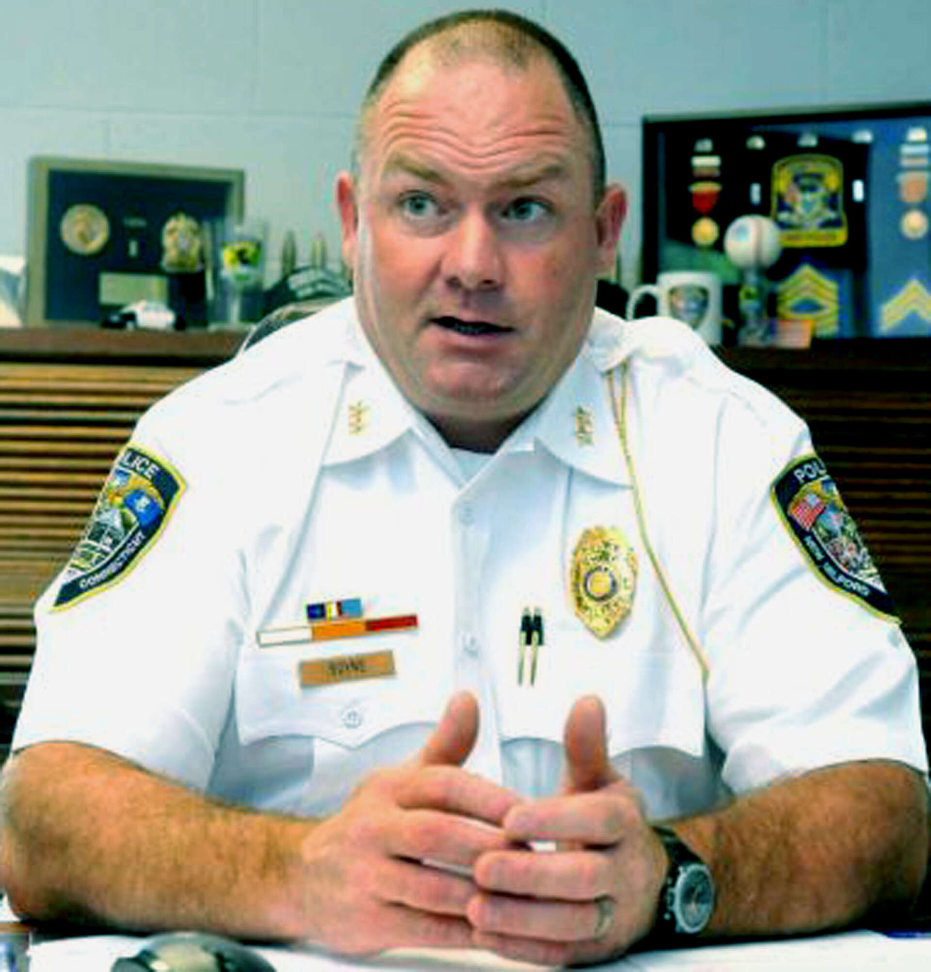 New Milford police chief's SUV flips over in three-car crash