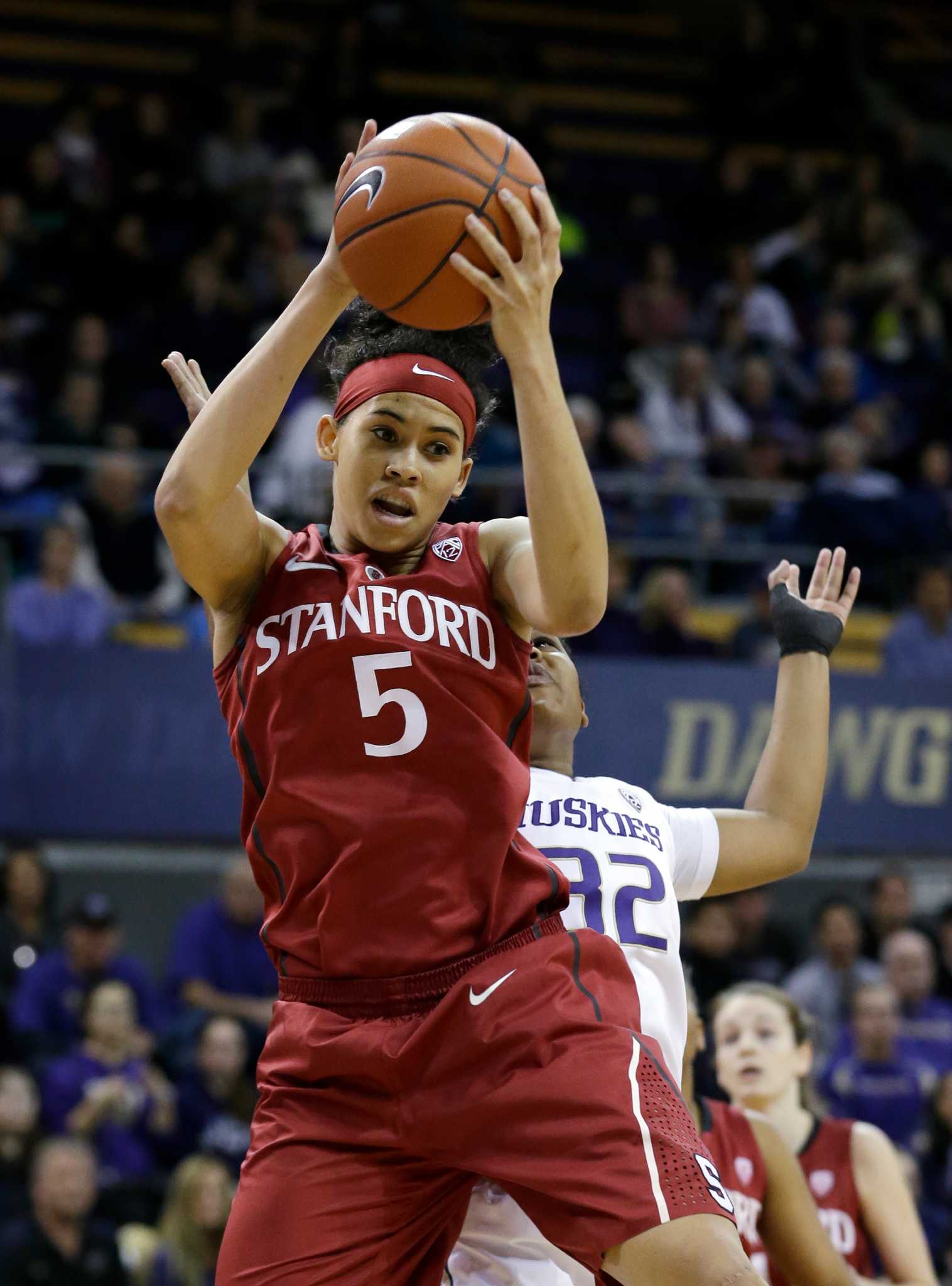 Stanford freshman Kaylee Johnson shows drive of great rebounder